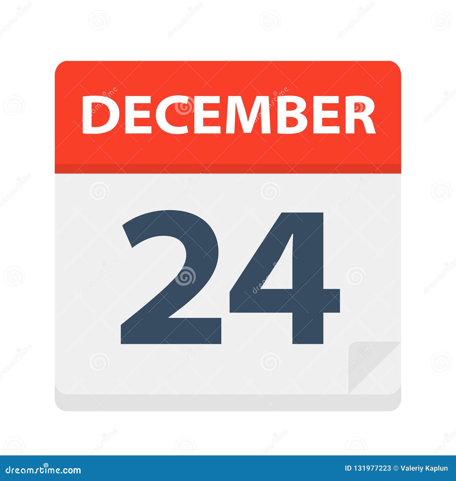 December 24 - Calendar Icon Stock Illustration - Illustration of page ...