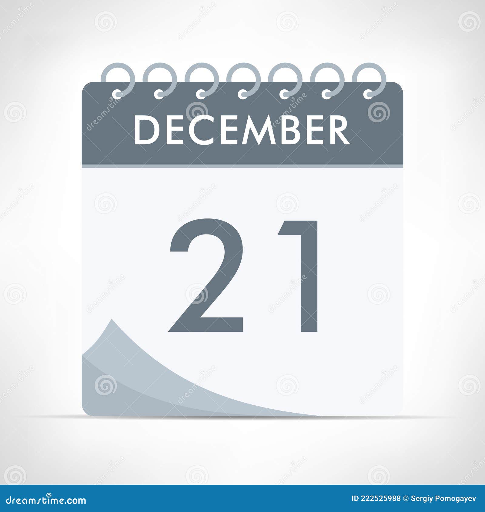 December 21 - Calendar Icon Stock Vector - Illustration of time ...