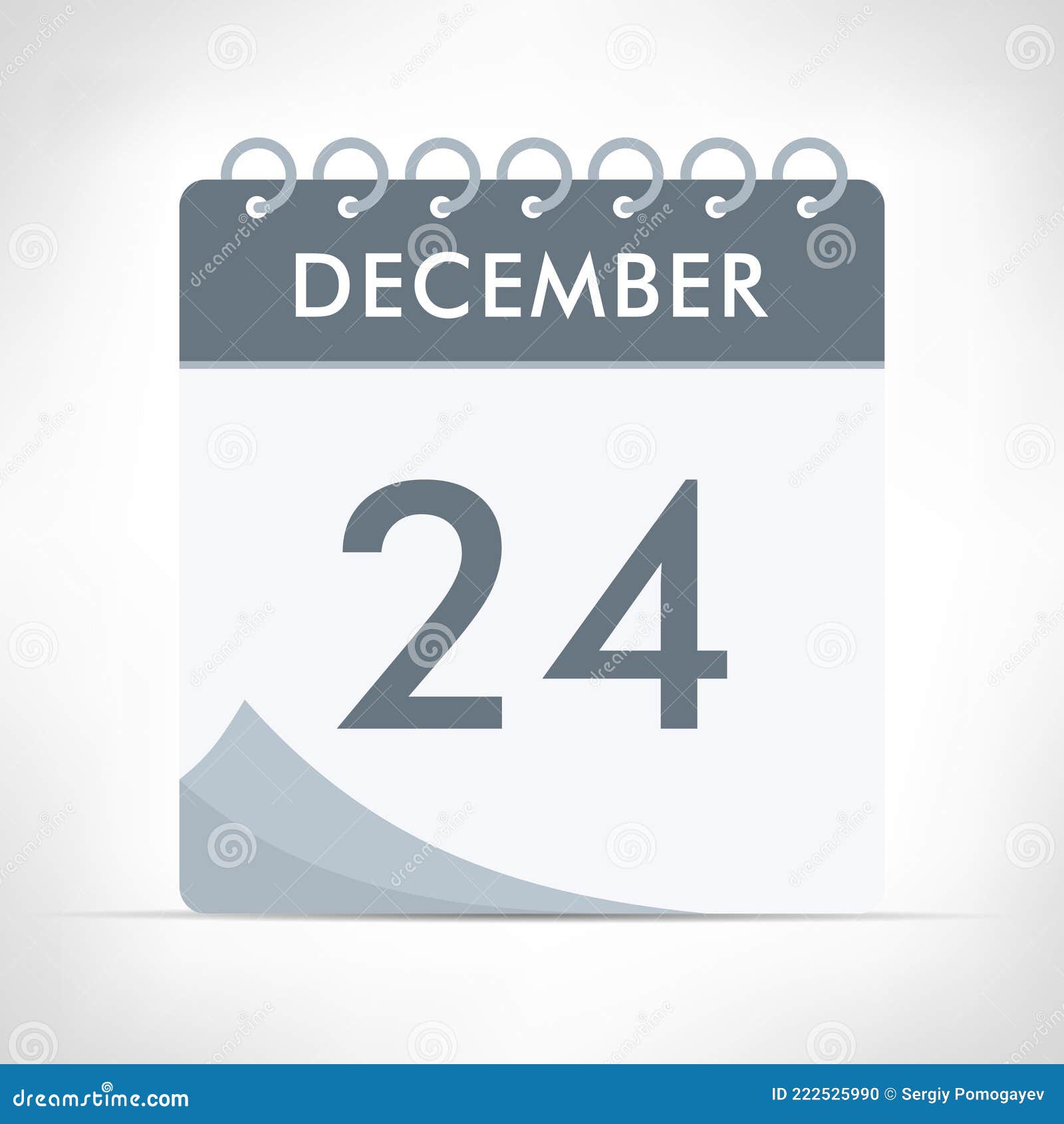 December 24 - Calendar Icon Stock Vector - Illustration of gray, square ...