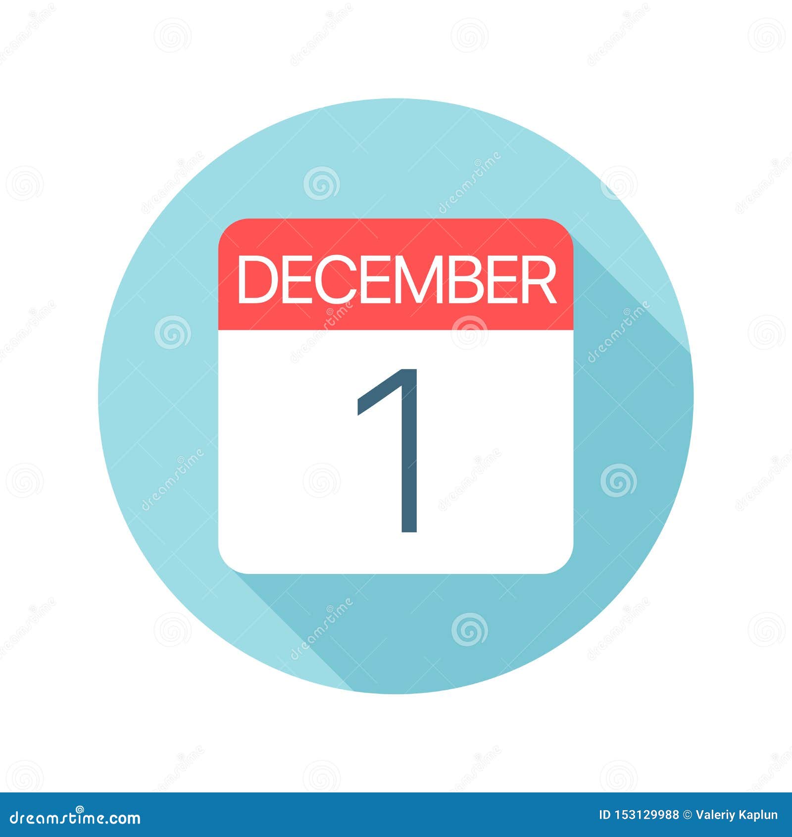 December 1 - Calendar Icon. Vector Illustration of One Day of Month ...