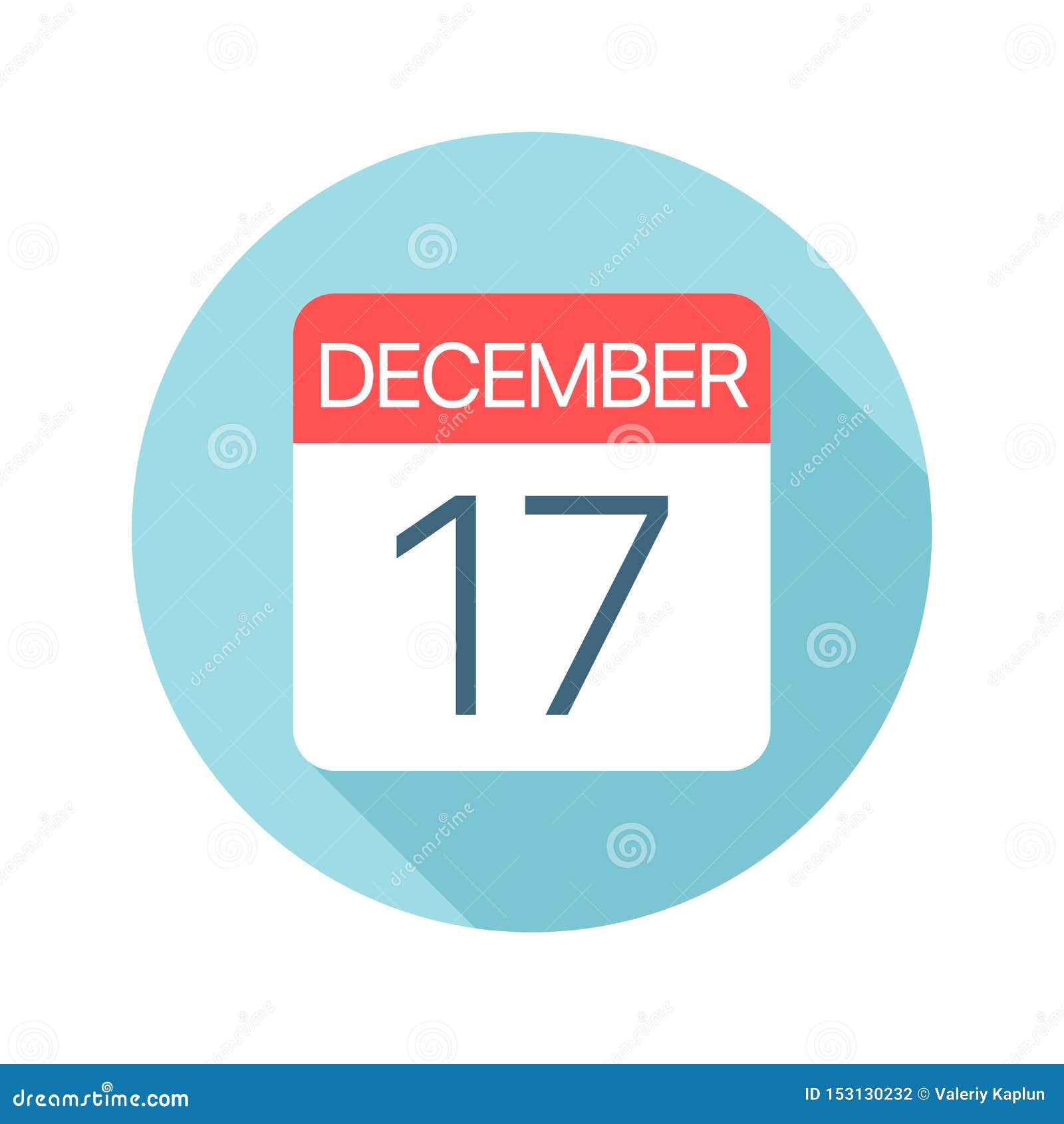 December 17 - Calendar Icon. Vector Illustration of One Day of Month ...