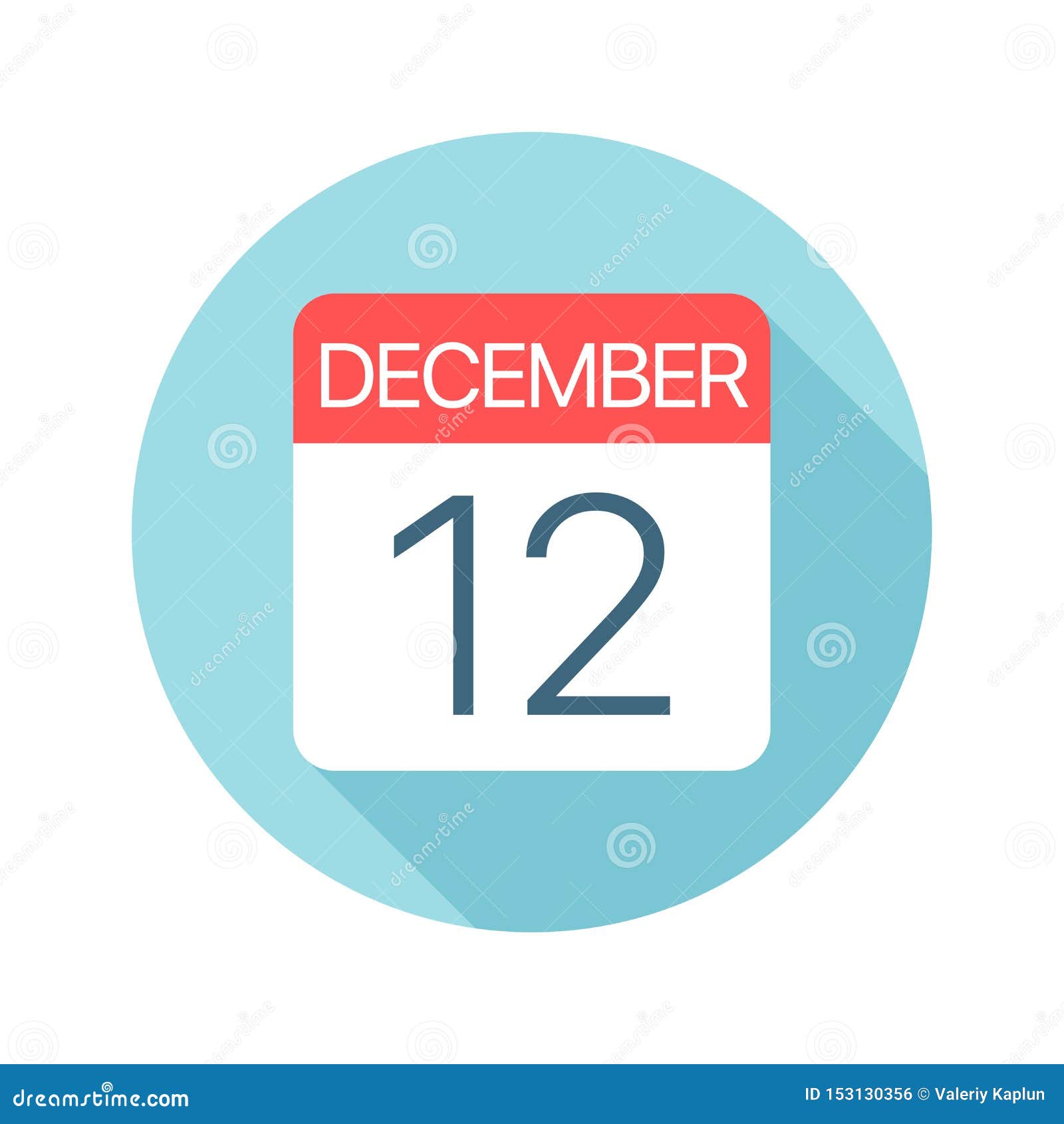 December 12 - Calendar Icon. Vector Illustration of One Day of Month ...