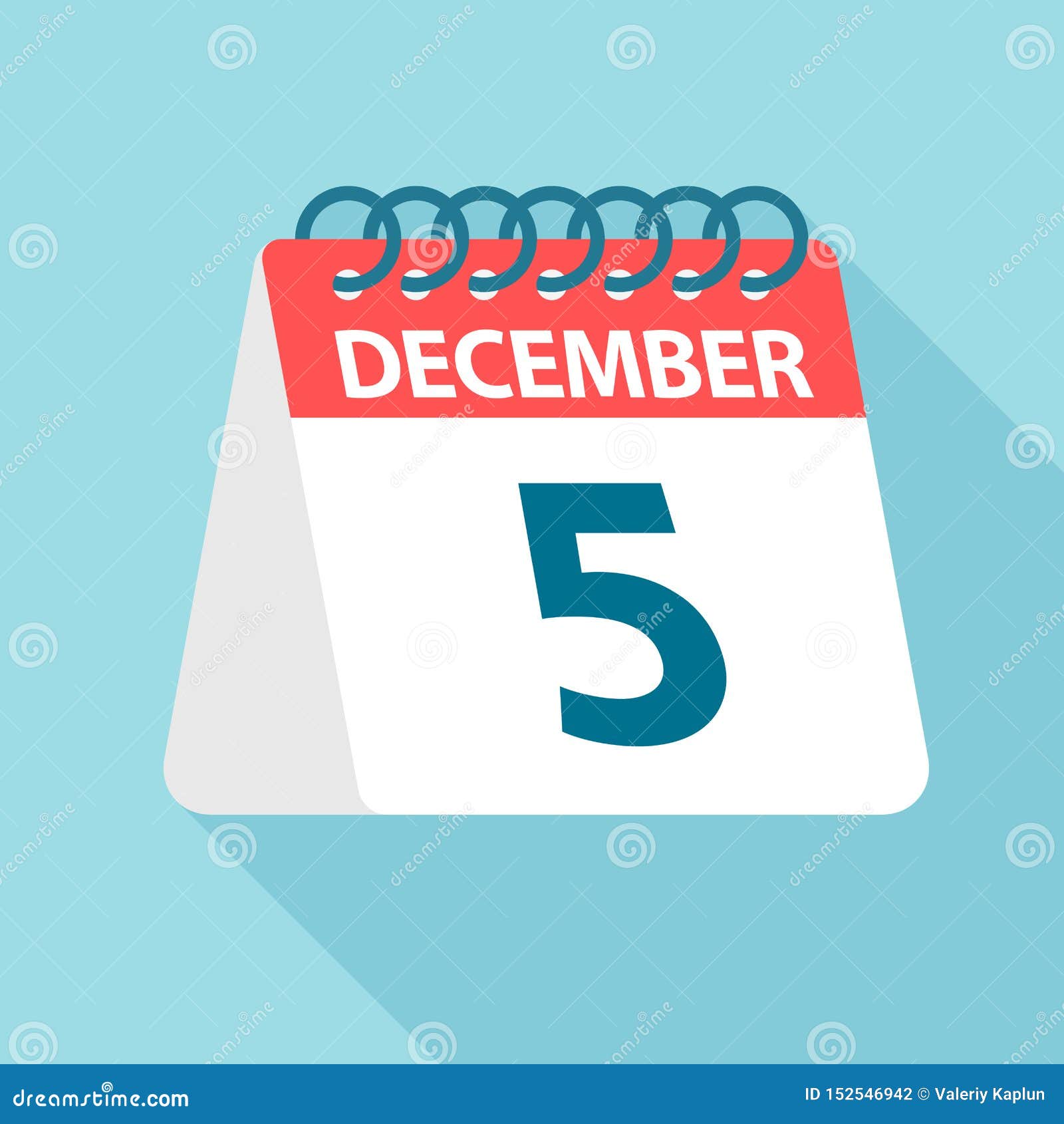 December 5 - Calendar Icon. Vector Illustration of One Day of Month ...