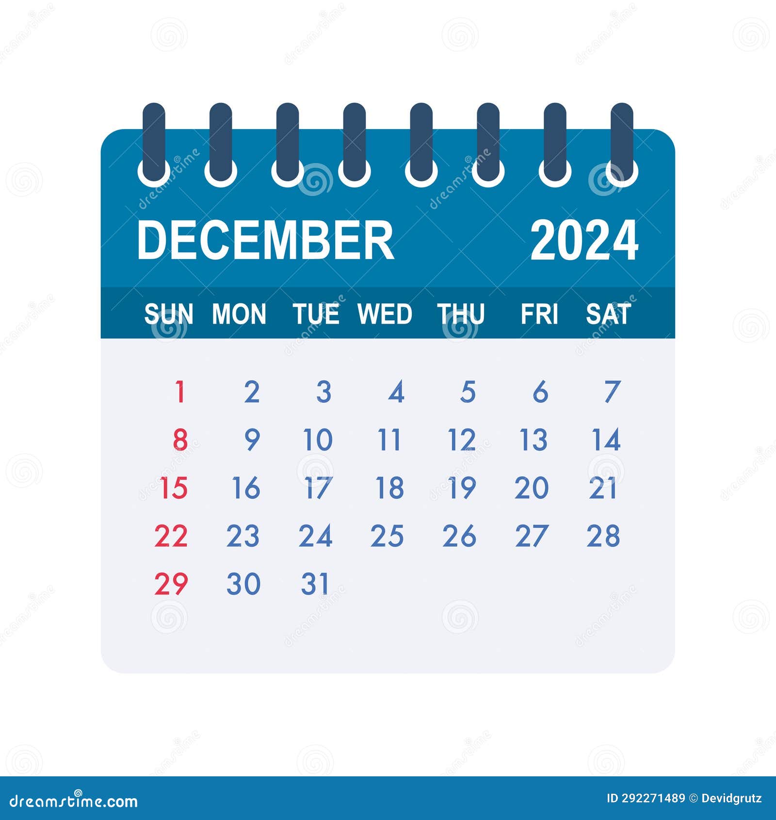 December 2024 Calendar Leaf. Calendar 2024 in Flat Style. Vector Stock Illustration Stock Vector ...