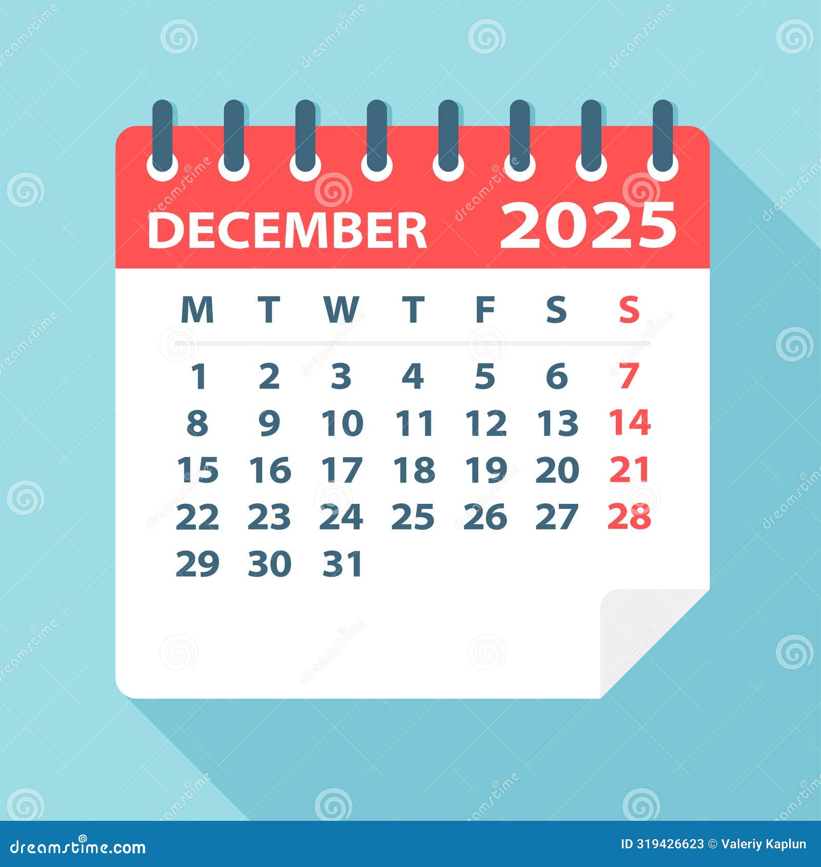 December 2025 Calendar Leaf - Vector Illustration Stock Vector ...