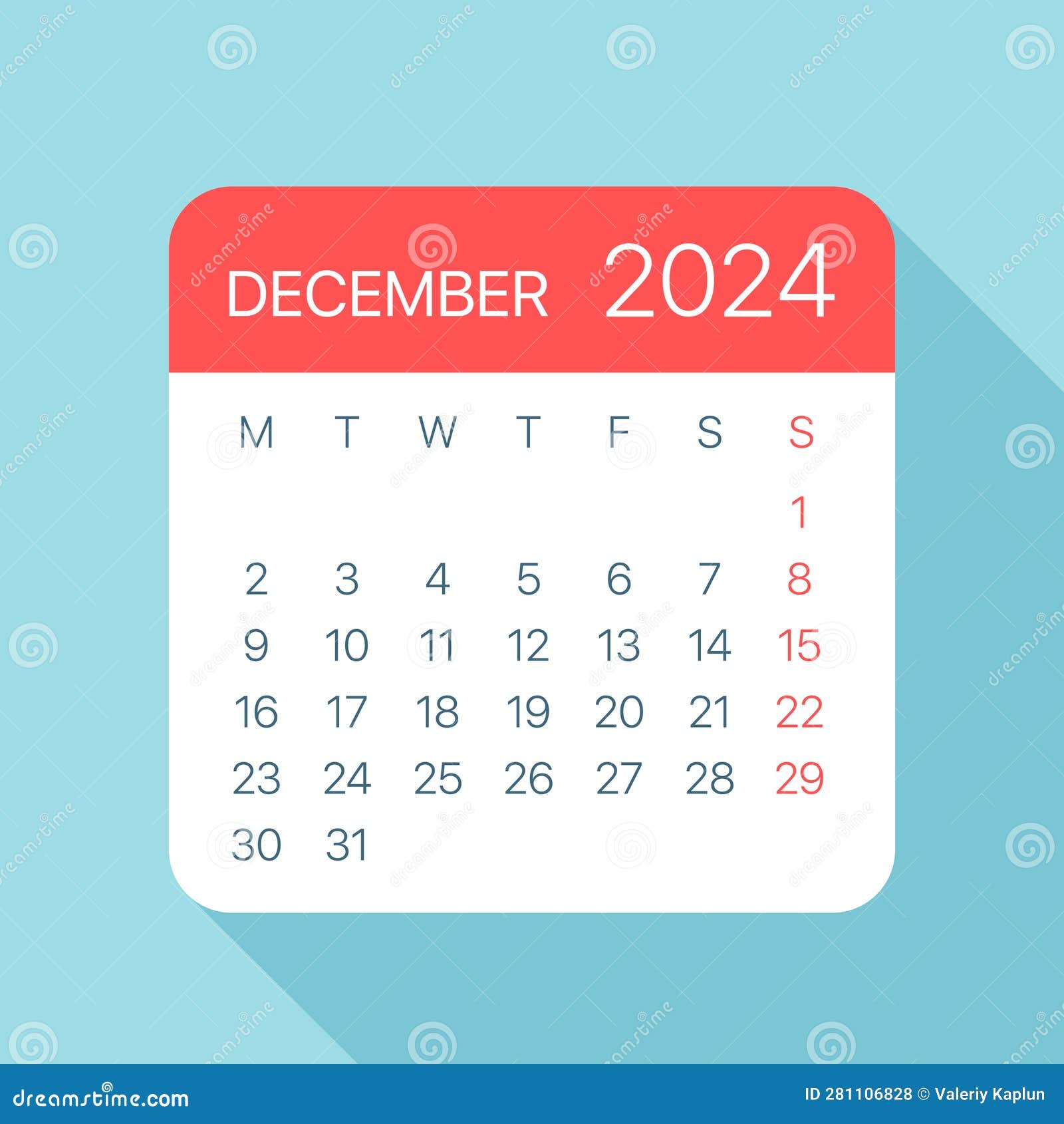 December 2024 Calendar Leaf - Vector Illustration Stock Vector ...
