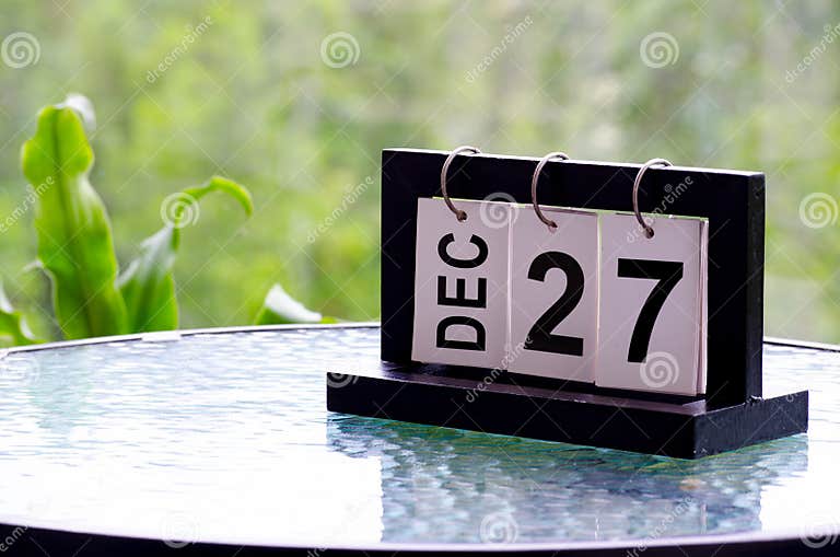 27 December Calendar on Marble Table with Customizable Space for Text ...