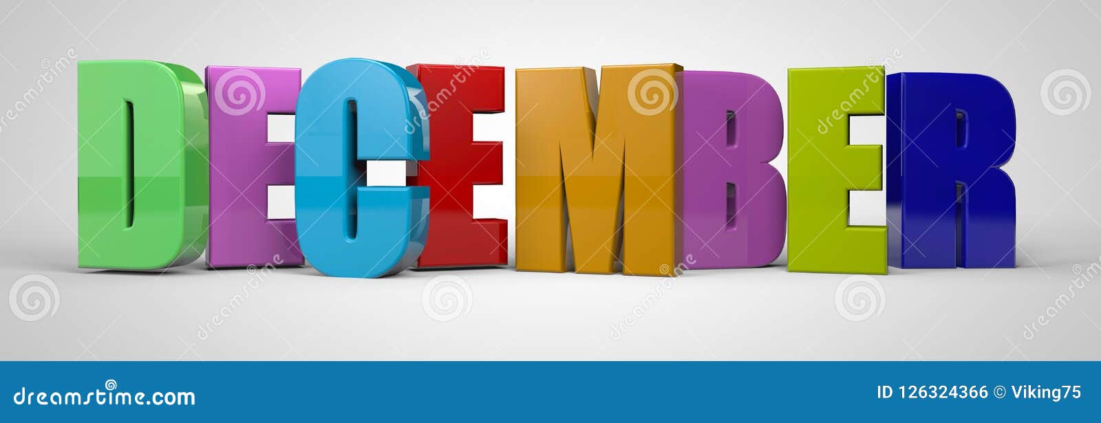 December Calendar Month Multicolor Text Banner, 3d Render Stock ...
