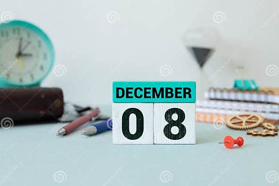 December 8 Calendar. Part of a Set Stock Photo - Image of important ...