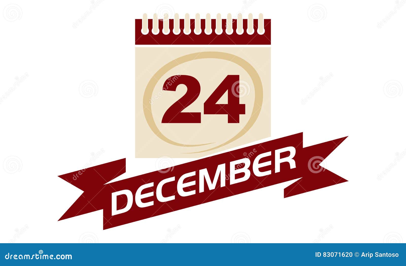24 December Calendar with Ribbon Stock Vector - Illustration of design ...