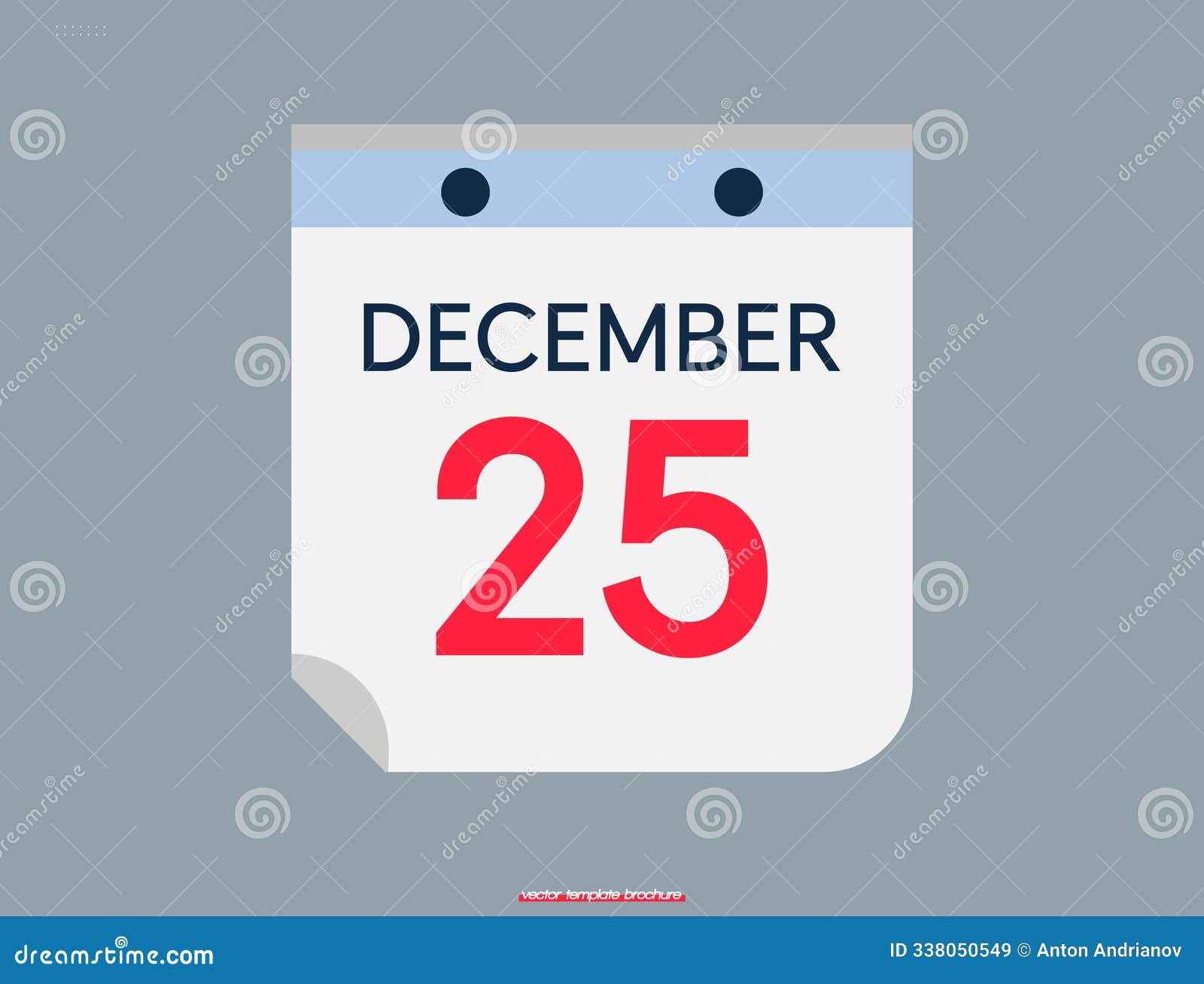 December 25. Calendar Sheet in Flat Style Stock Illustration ...