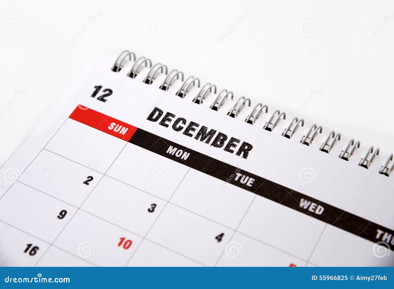 December Calendar On A White Background Stock Image - Image of note ...