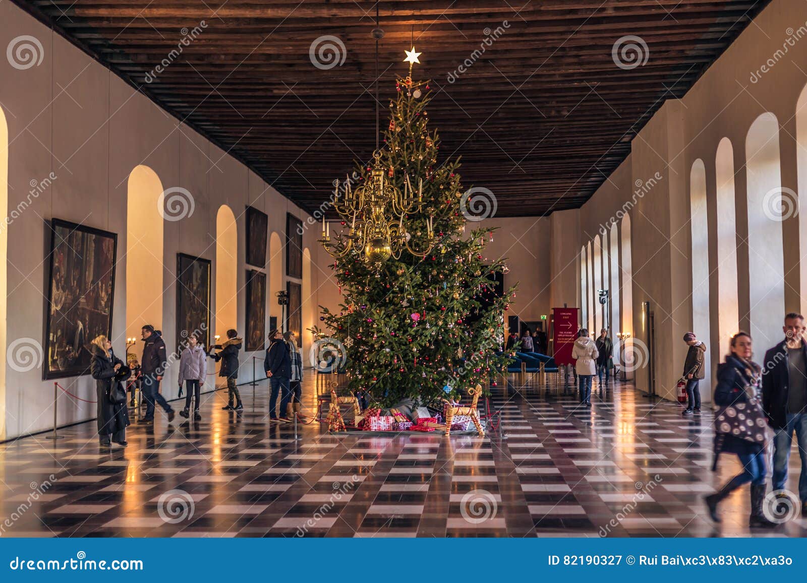 December 03, 2016: Christmas Tree in a Hall Inside Kronborg Cast ...