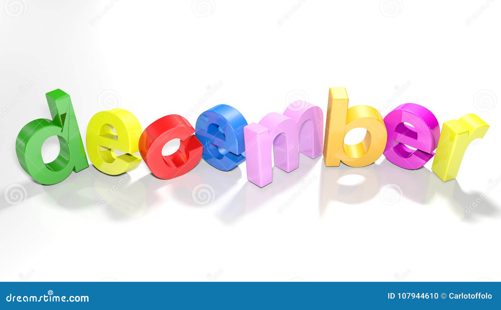 December Colorful 3D Write - 3D Rendering Stock Illustration ...