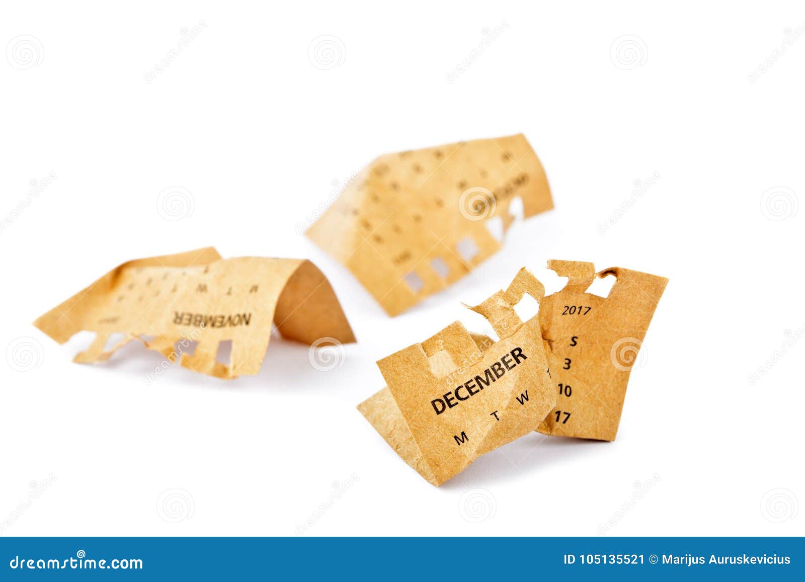 December. Crumpled Calendar Sheet Stock Image - Image of garbage ...