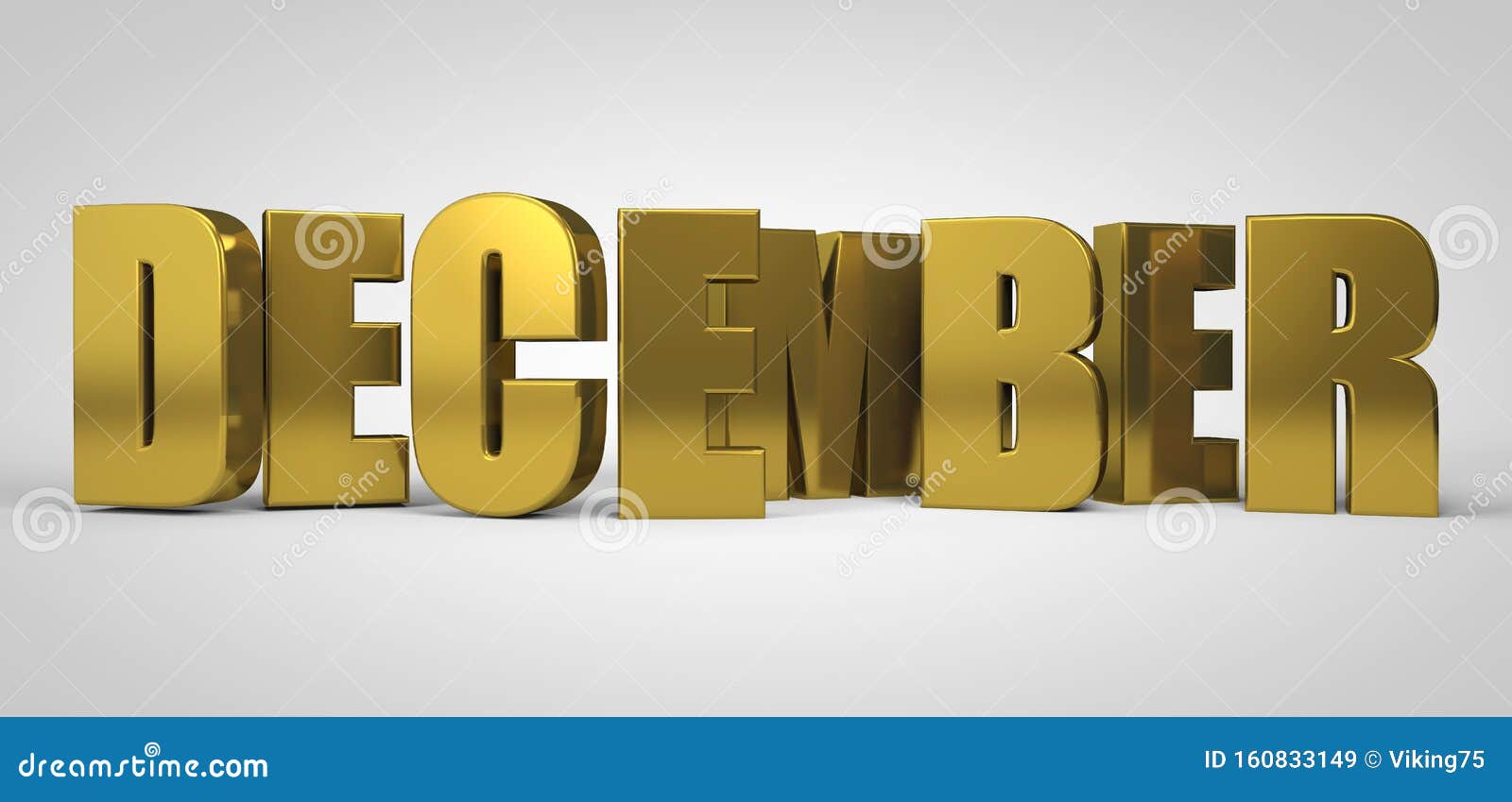 December 3d Gold Text Isolated on White, 3d Render Stock Illustration ...
