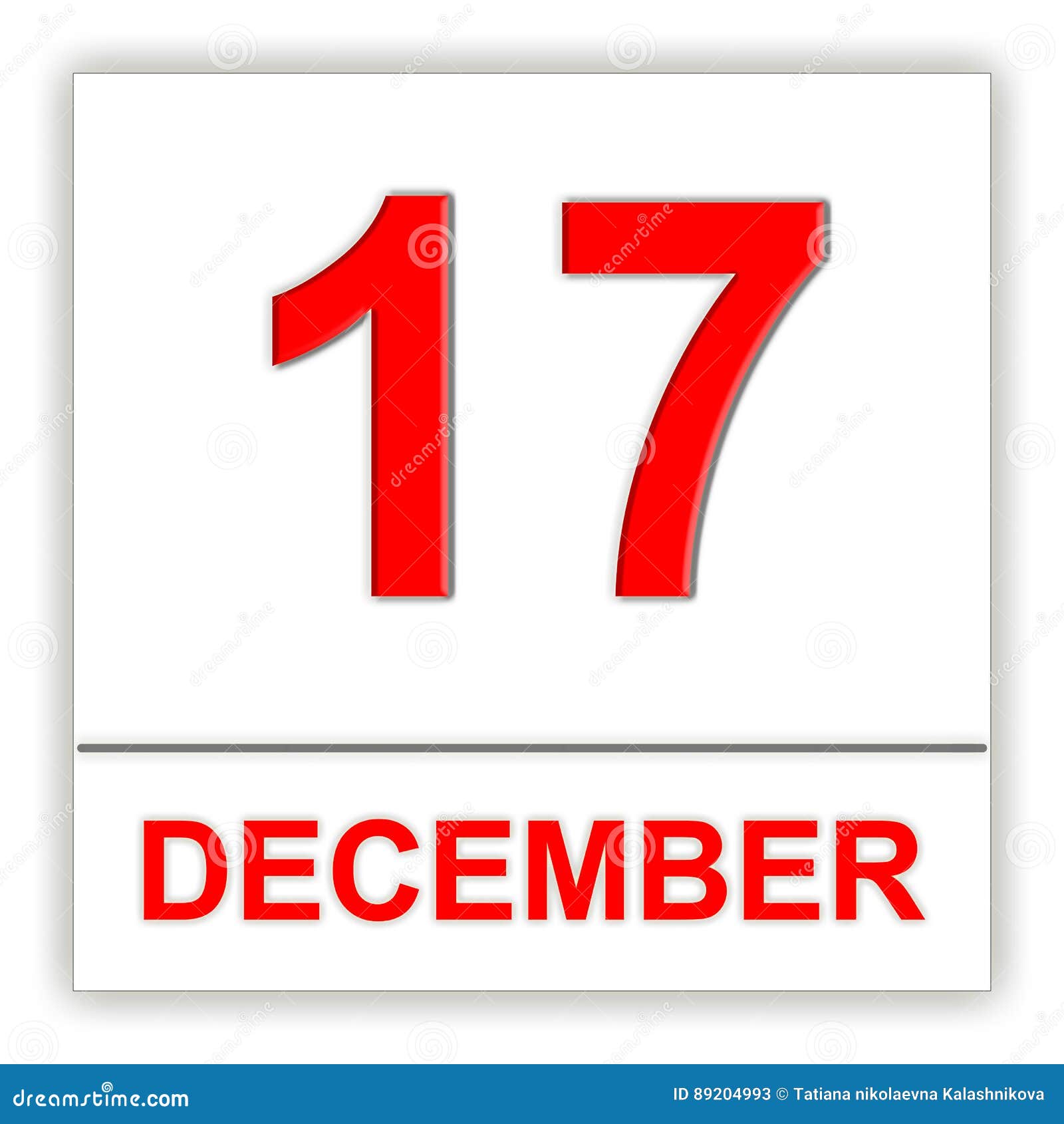 December 17. Day on the Calendar Stock Illustration - Illustration of ...