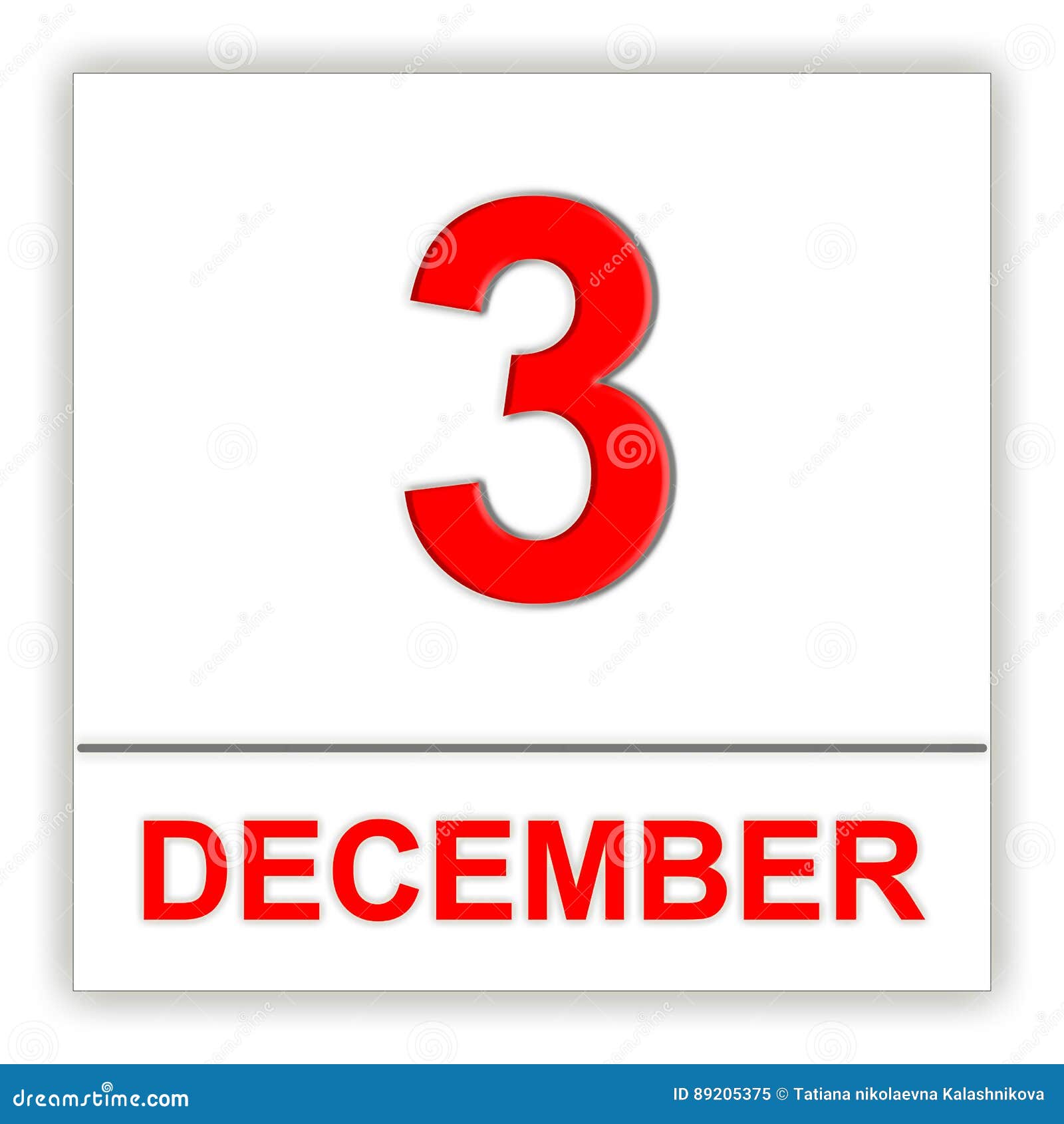 December 3. Day on the Calendar Stock Illustration - Illustration of ...