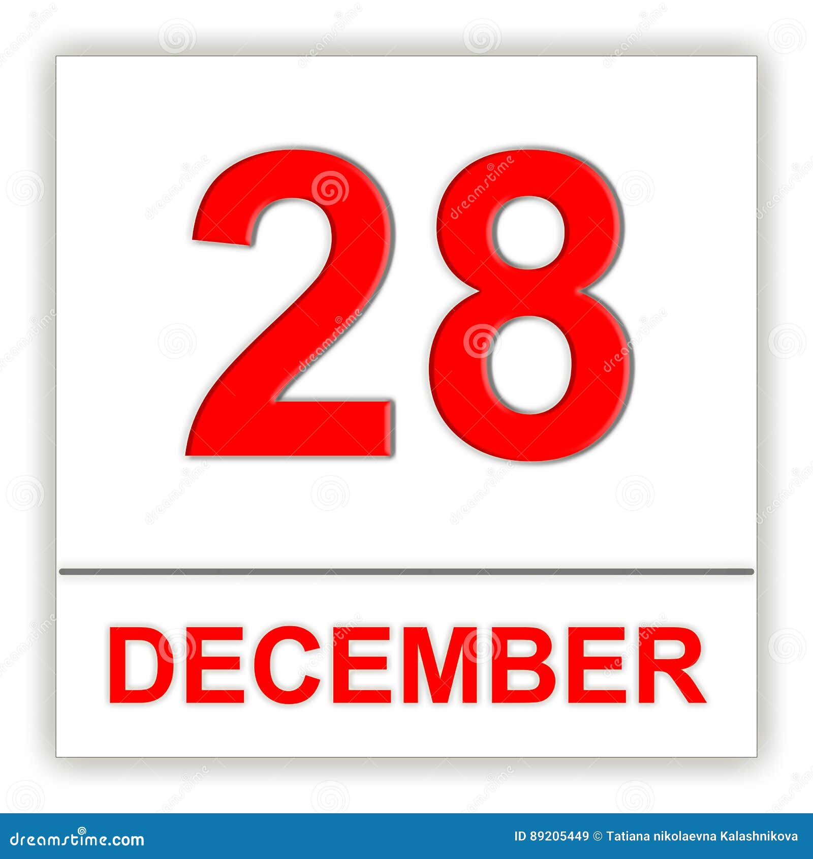December 28. Day on the Calendar Stock Illustration - Illustration of ...