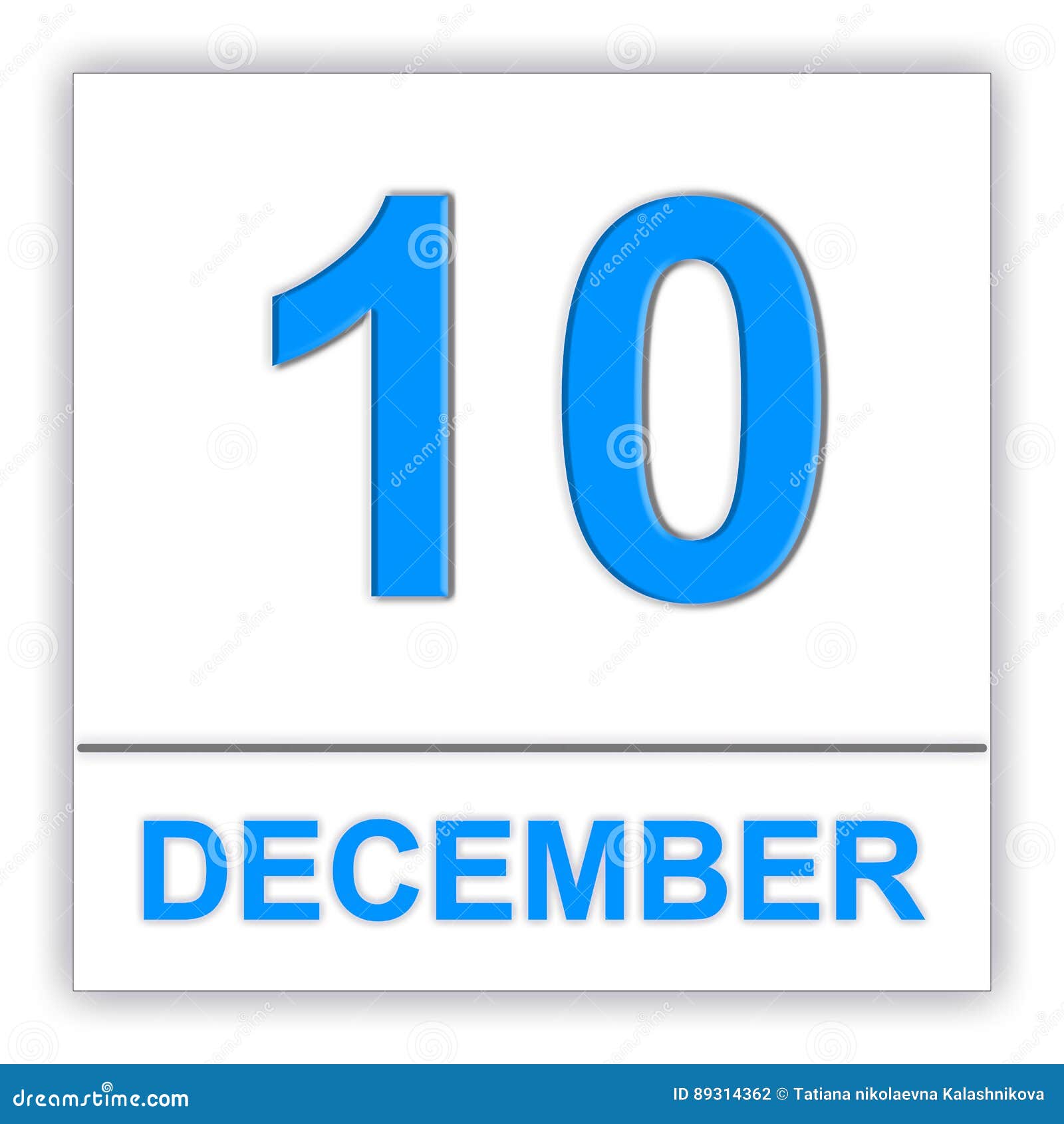 December 10. Day on the Calendar Stock Illustration - Illustration of ...