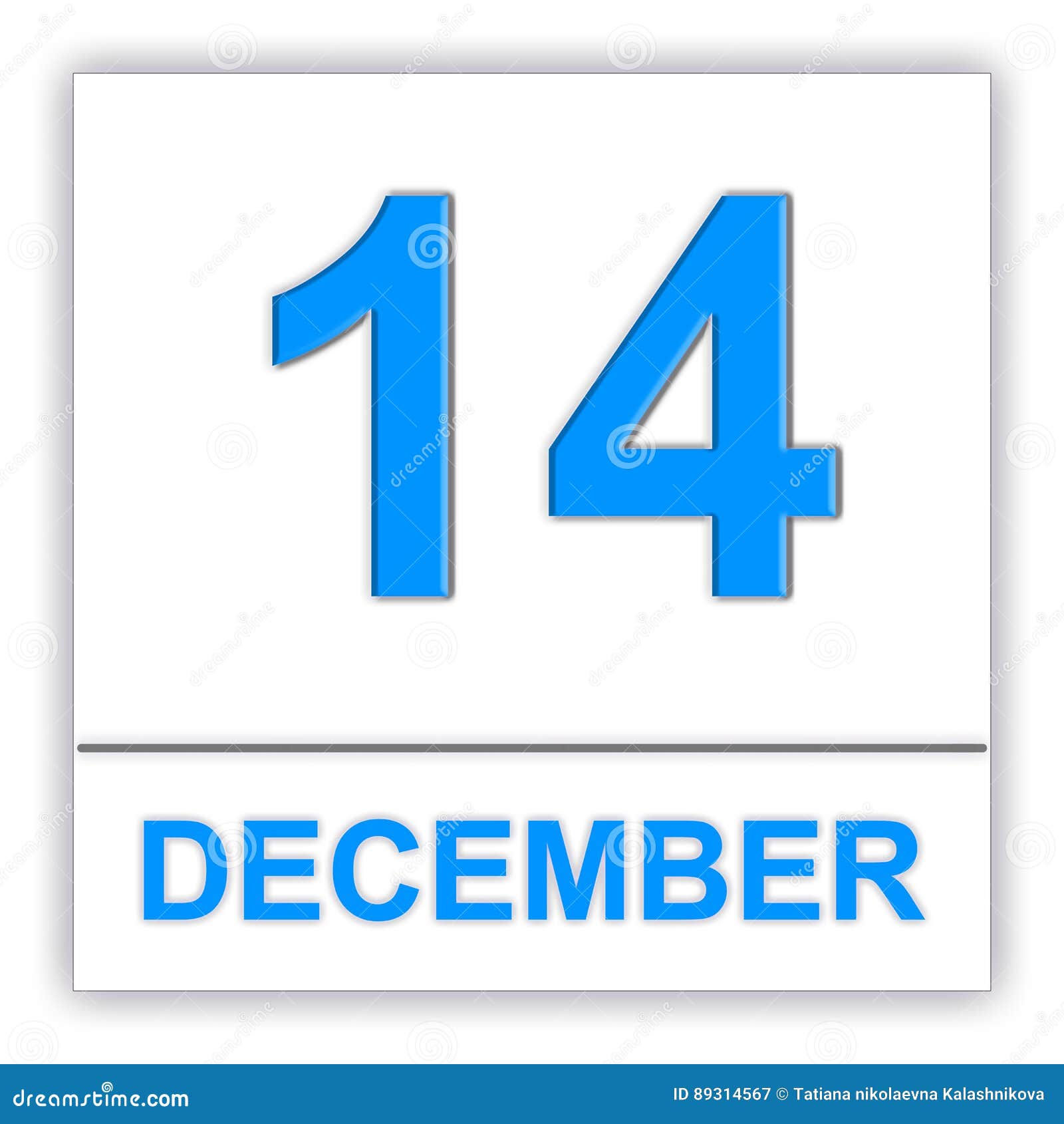 December 14. Day on the Calendar Stock Illustration - Illustration of ...