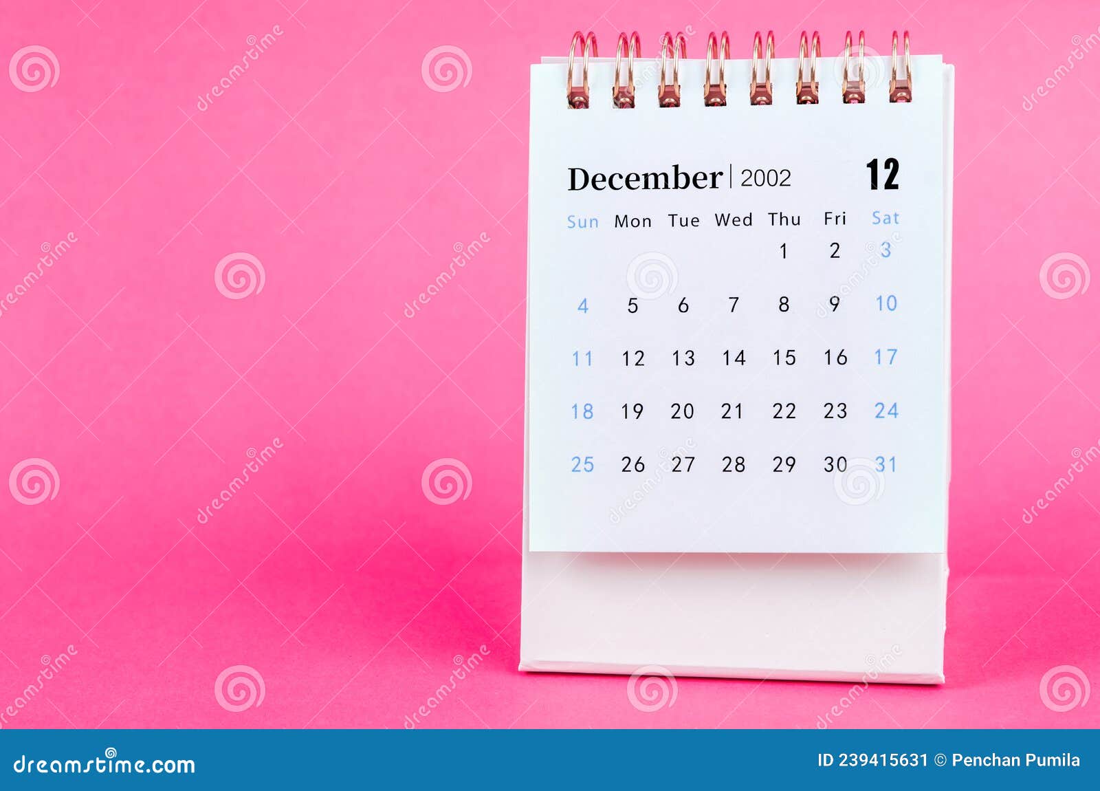 December 2022 Desk Calendar on Pink Background Stock Image - Image of ...