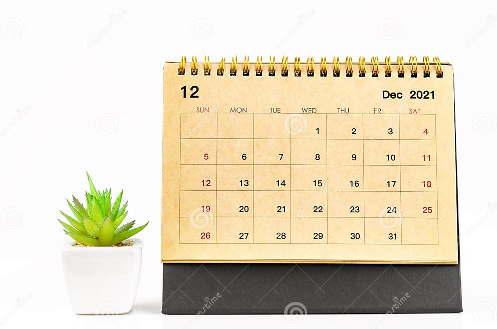 December 2021 Desk Calendar on the Table Stock Photo - Image of space ...