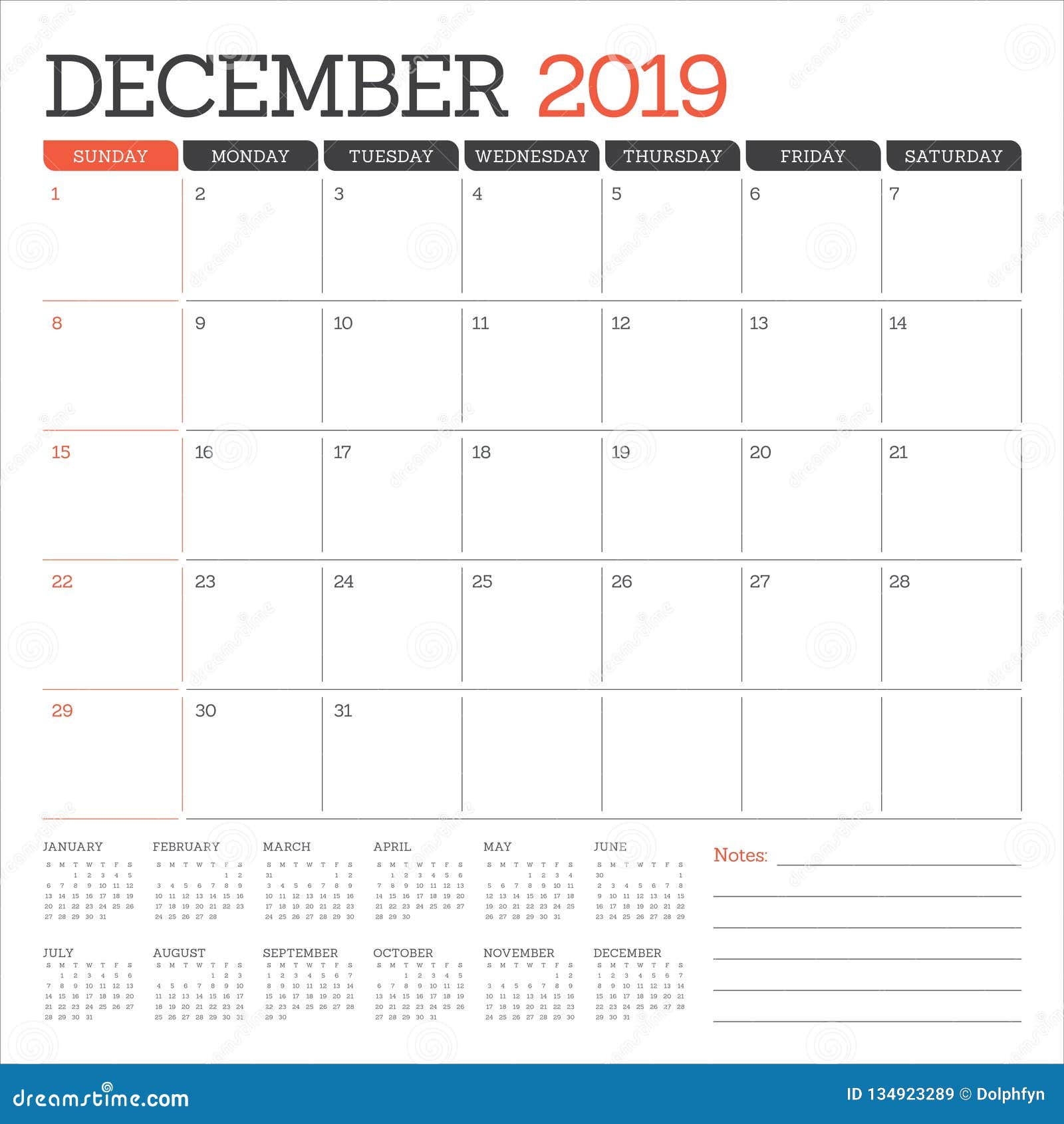 December 2019 Desk Calendar Vector Illustration Stock Vector ...