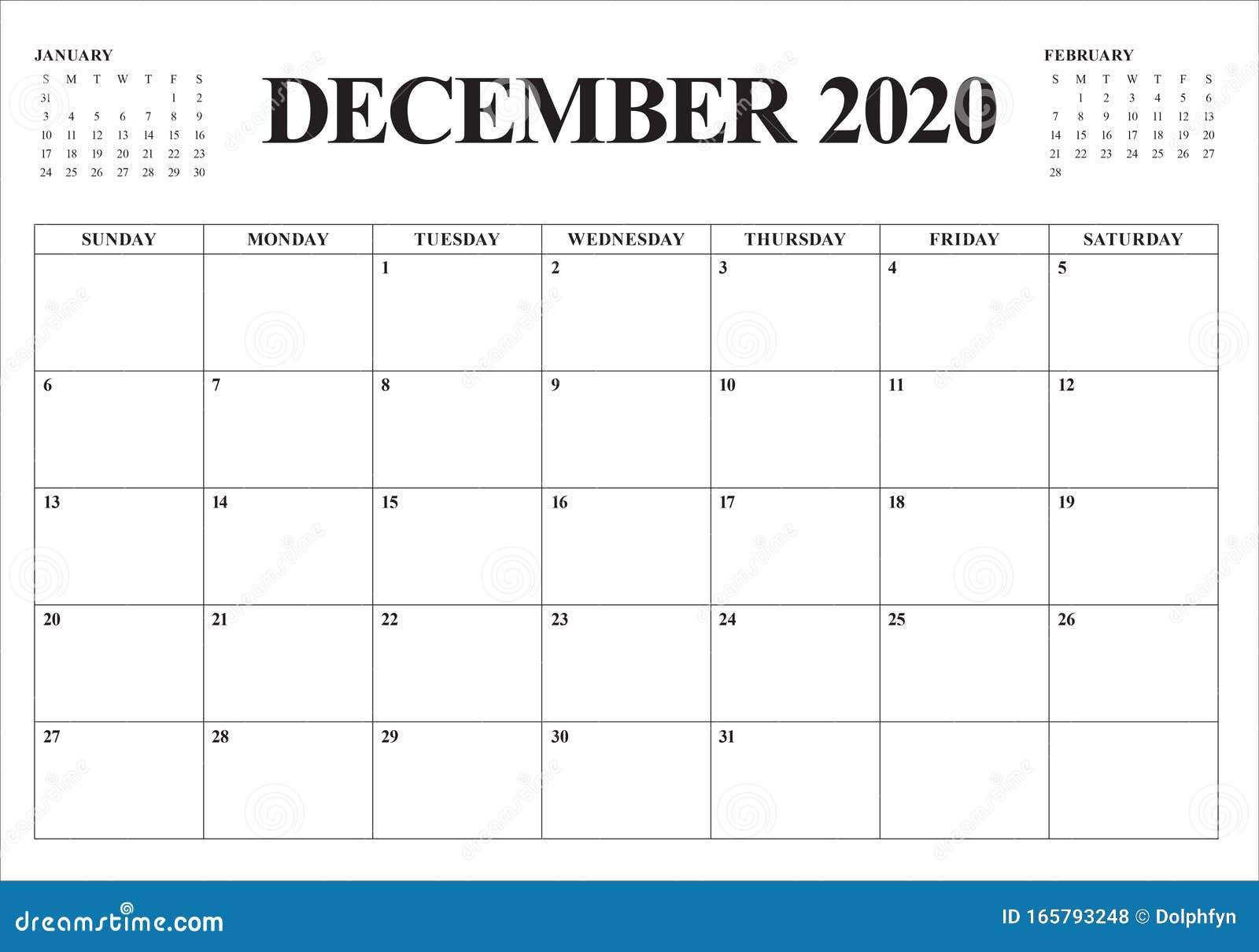 December 2020 Desk Calendar Vector Illustration Stock Vector ...