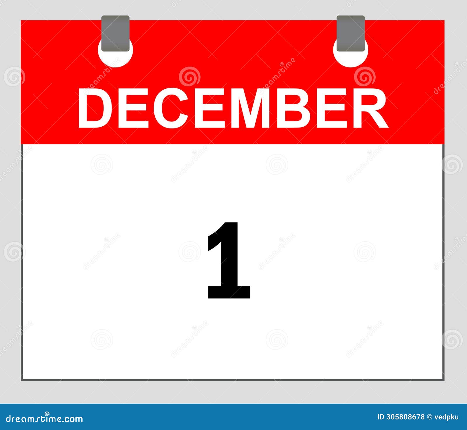 December First, Calendar Icon Red and White, Calendar Vector, Date Icon ...