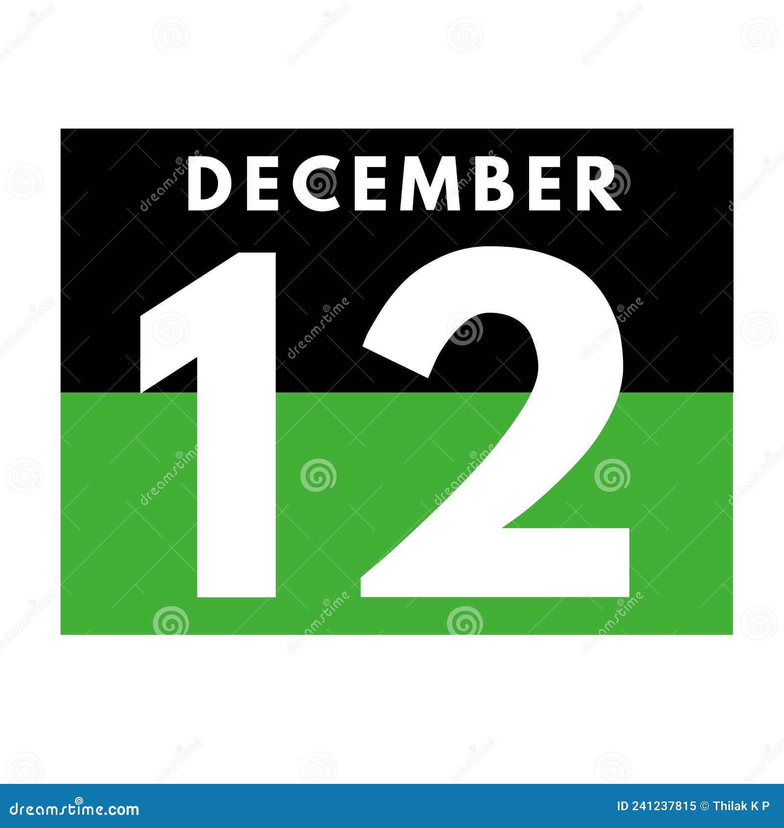 December 12 . Flat daily Calendar Icon .date ,day, Month Stock ...