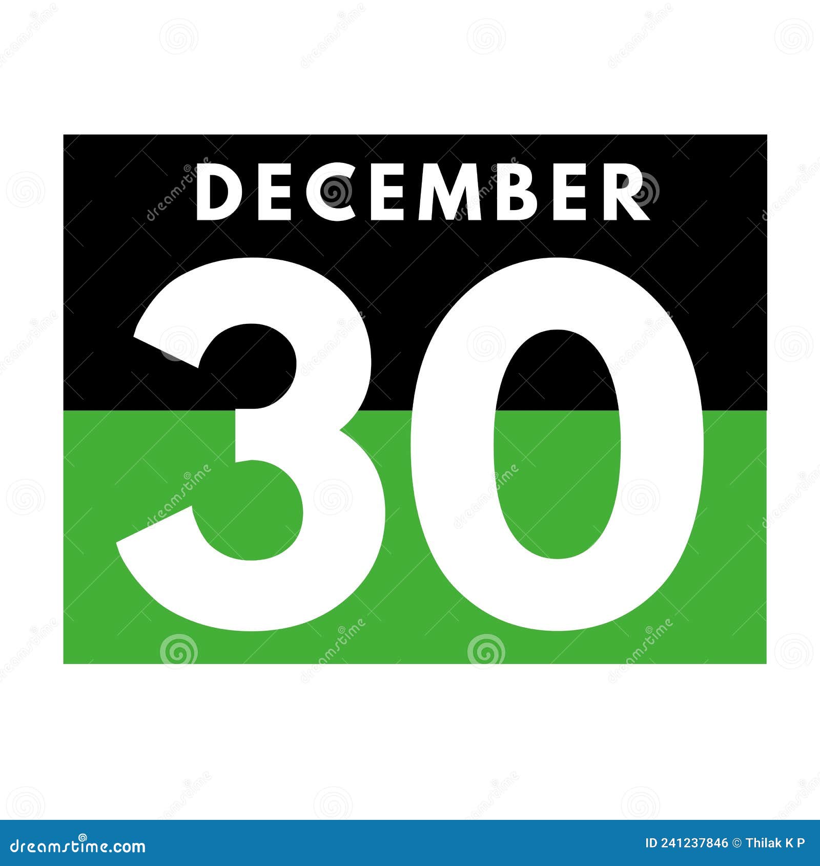 December 30 . Flat daily Calendar Icon .date ,day, Month Stock ...