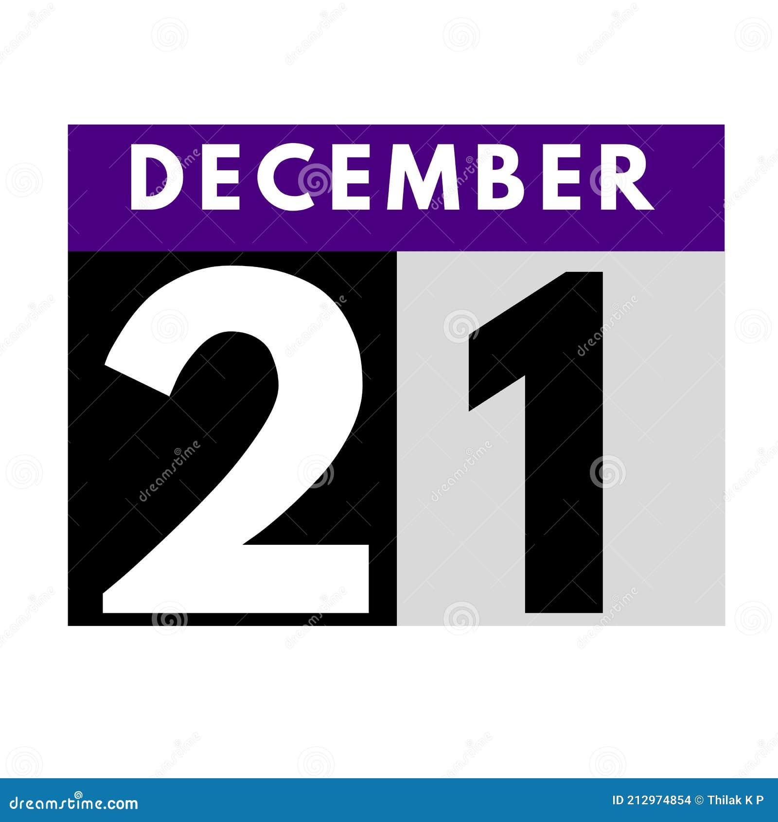December 21. Flat Modern daily Calendar Icon .date ,day, Month Stock ...