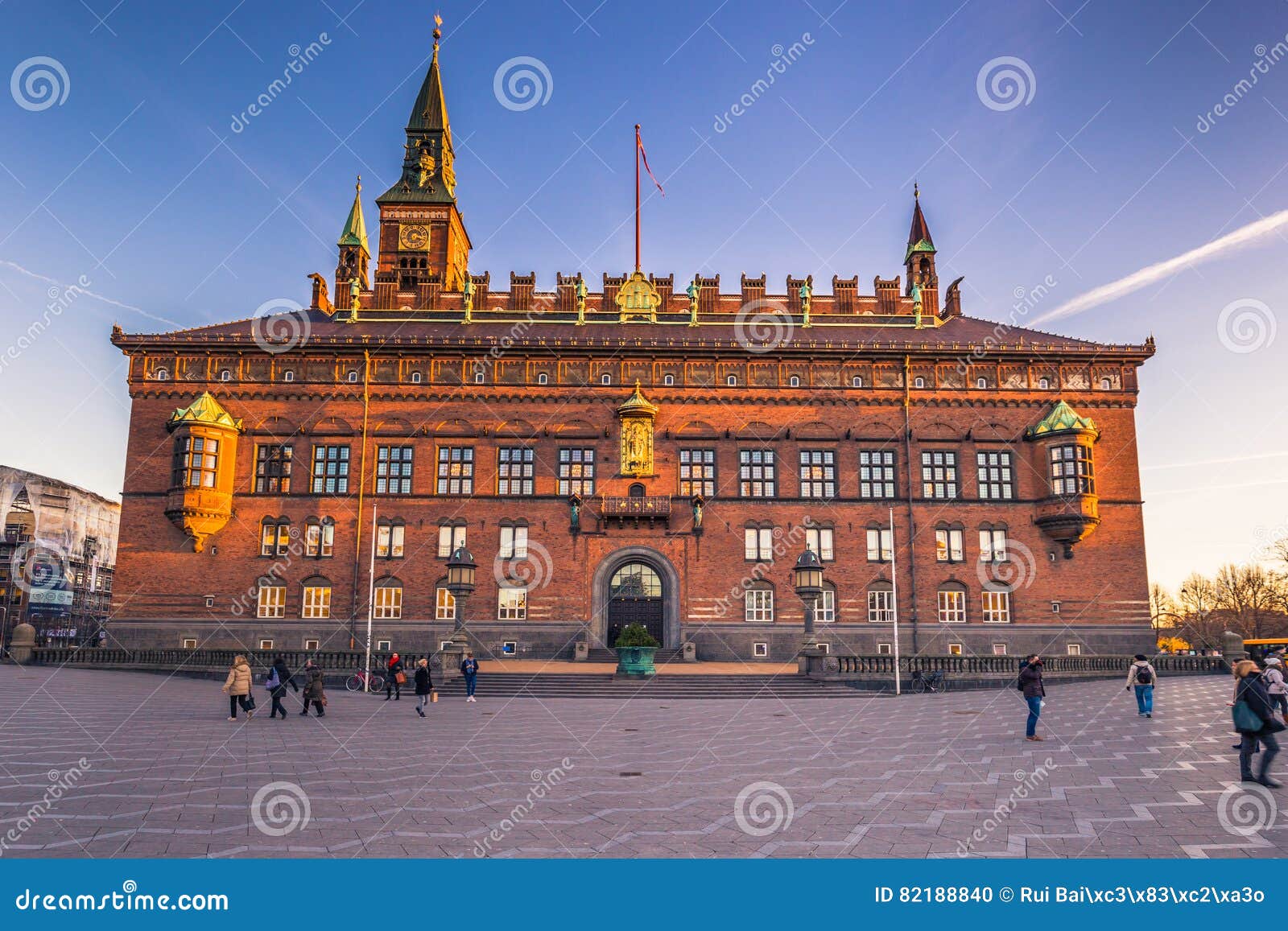 December 02, 2016: Frontal View of the City Hall of Copenhagen ...