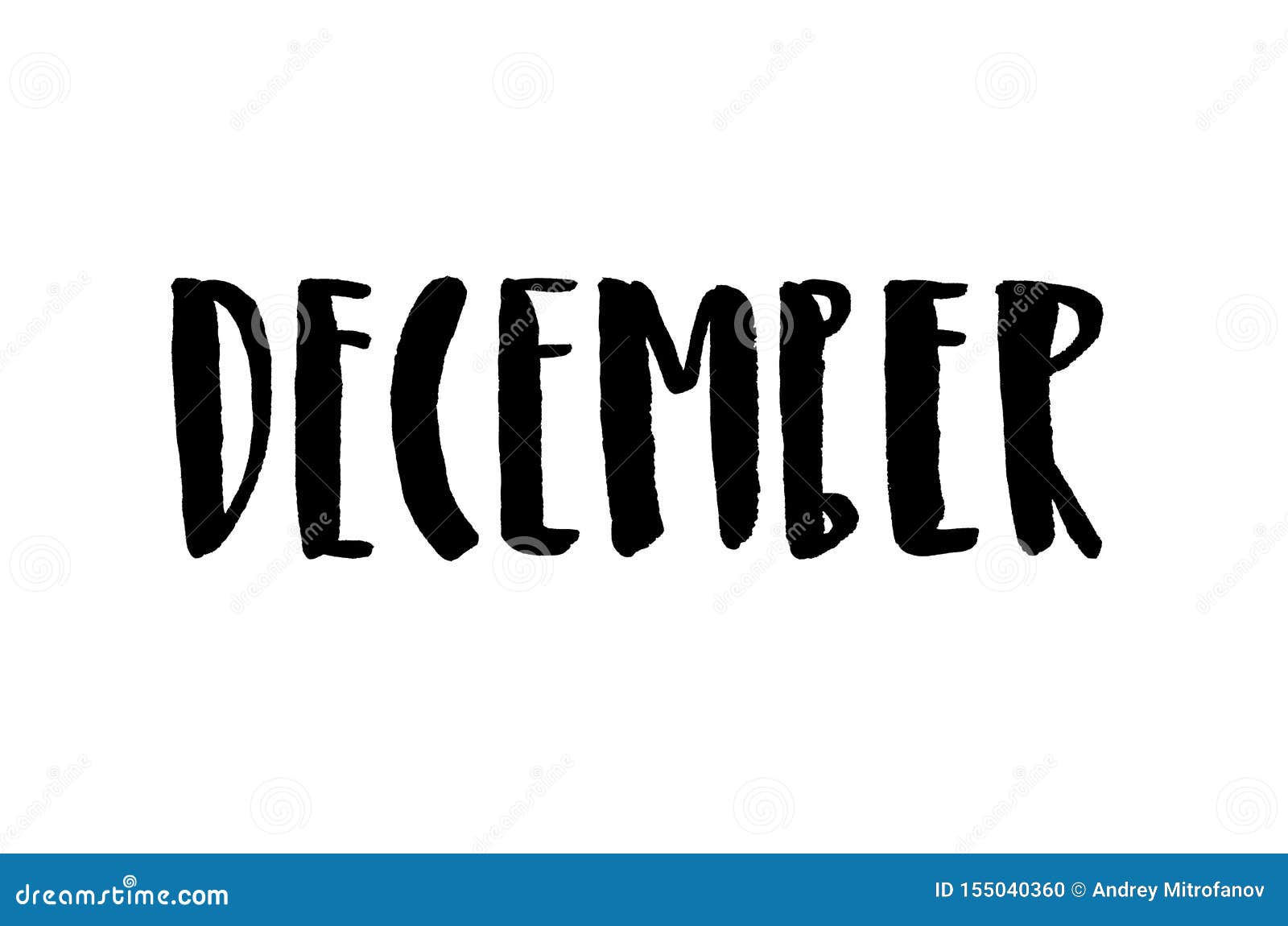 December. Handwritten Text. Modern Calligraphy Stock Illustration ...
