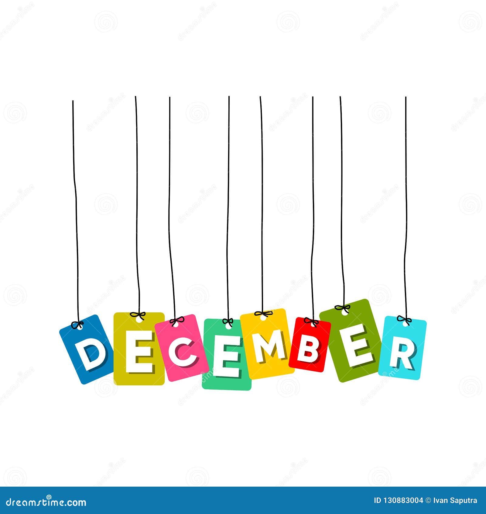 December Hanging Words Vector, Colourful Words Vector Stock Vector ...