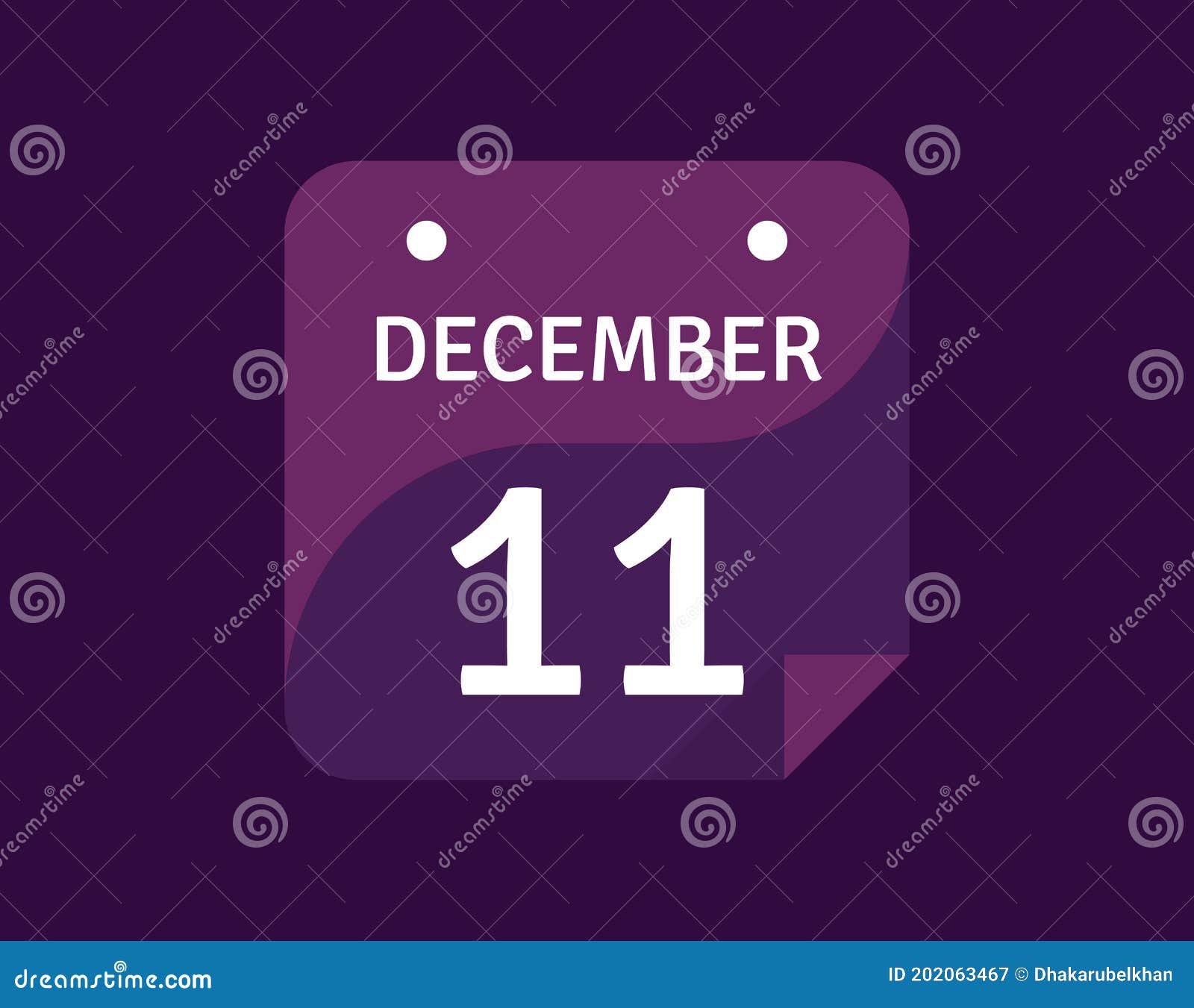 11 December, December 11 Icon Single Day Calendar Vector Illustration ...