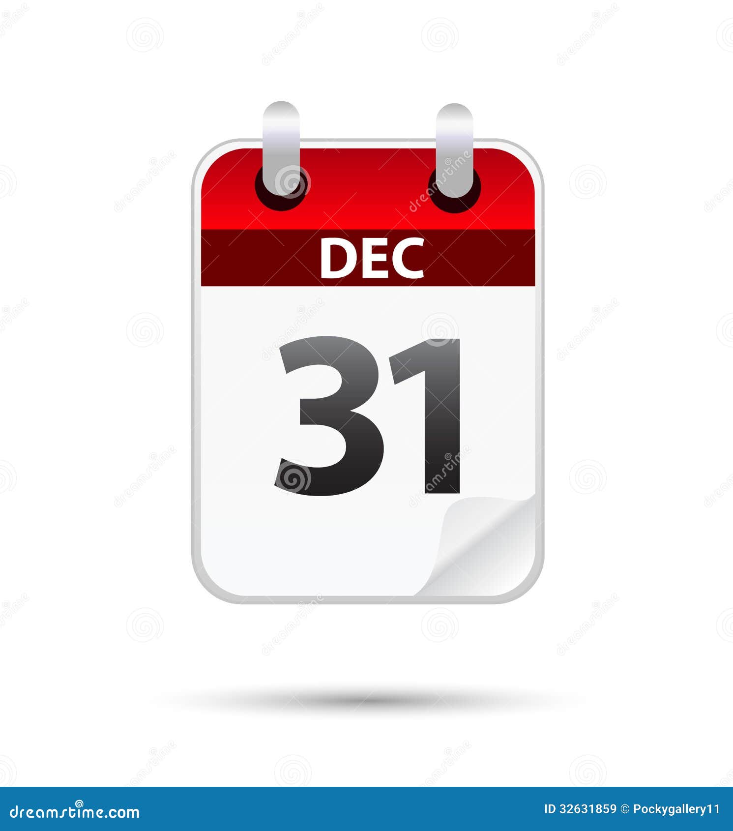 31 December-kalender vector illustratie. Illustration of tijdschema ...