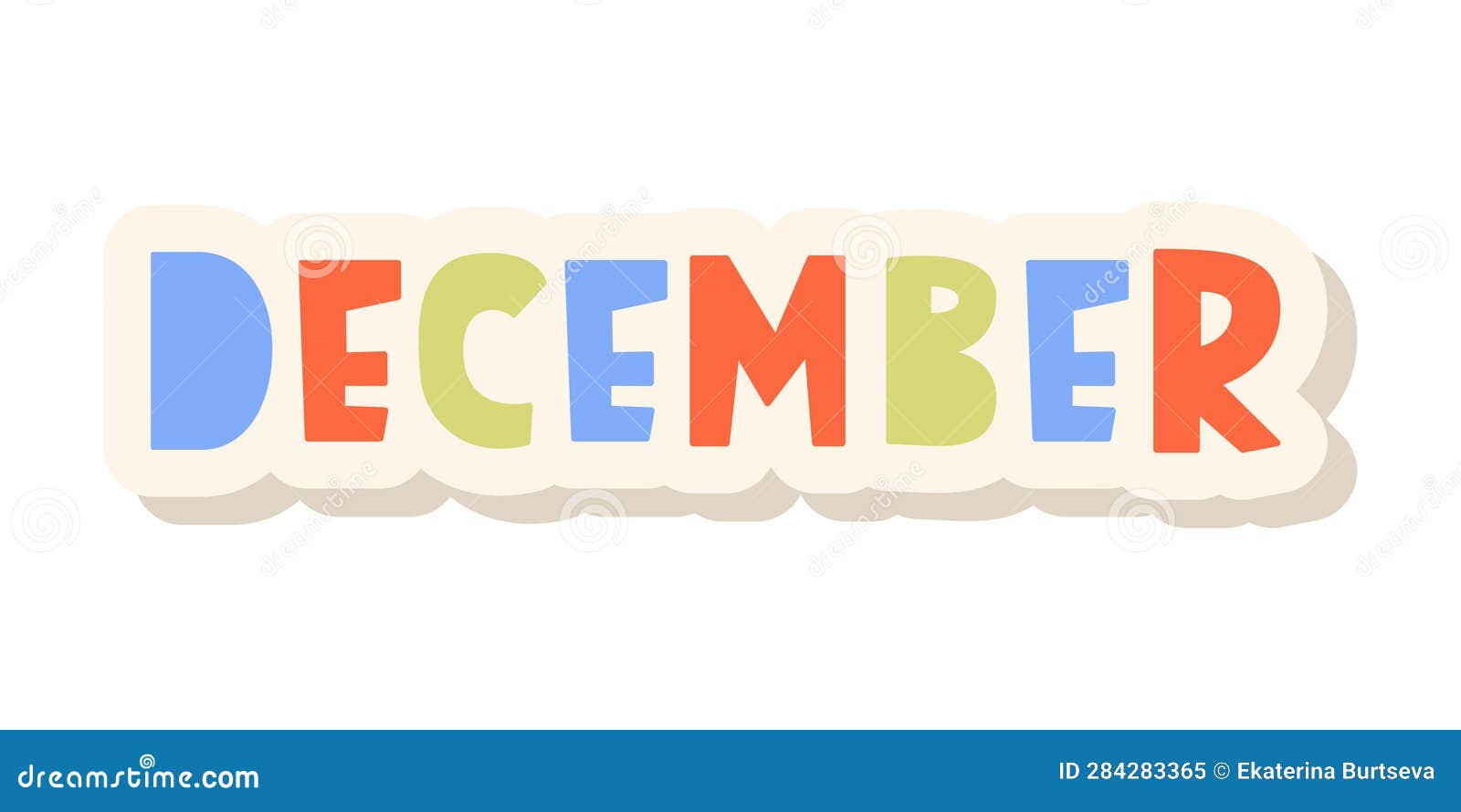 December Lettering Word. Month Planner Sticker Stock Vector ...