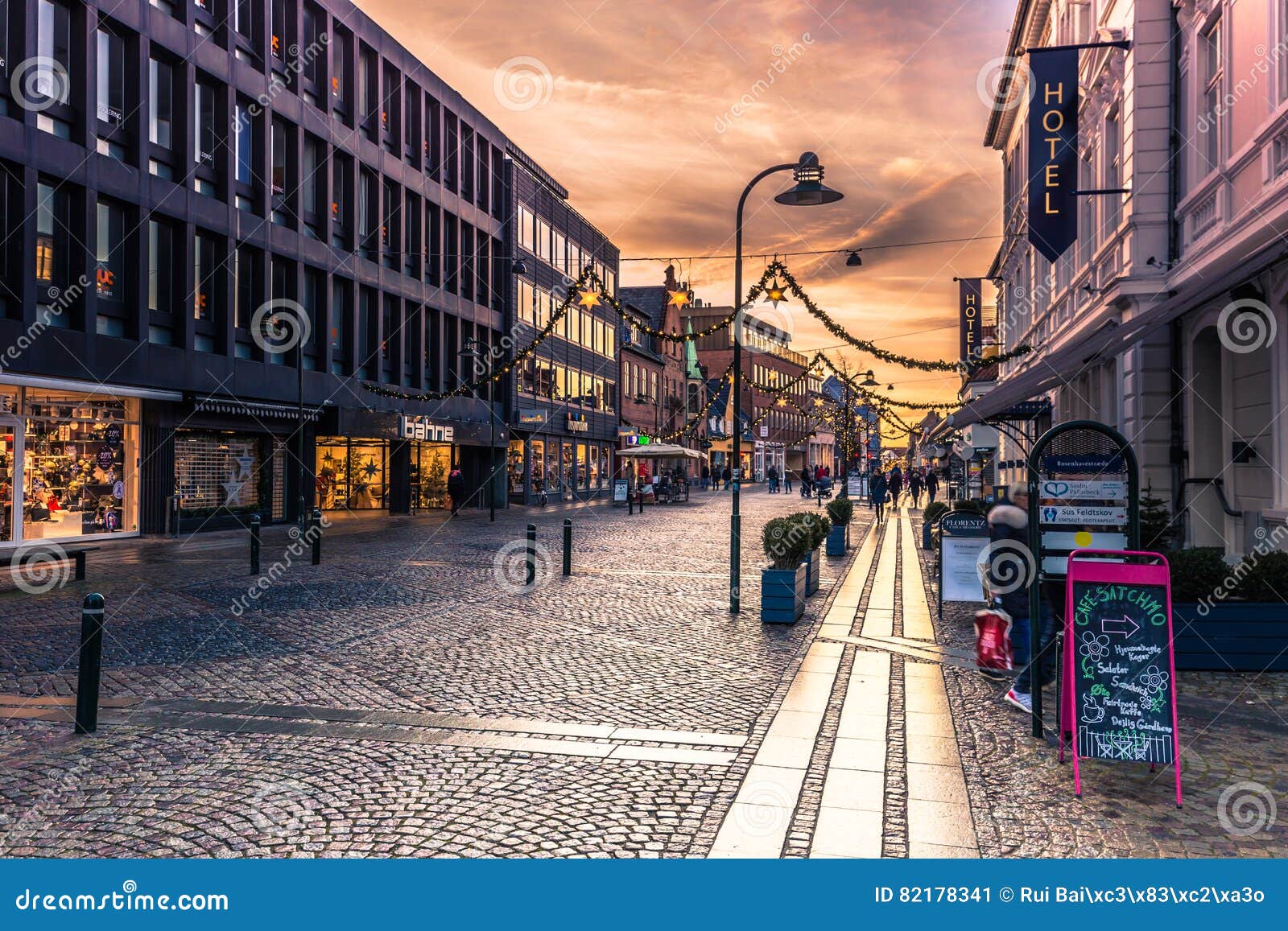 December 04, 2016: Main Street of Roskilde, Denmark Editorial Photo ...