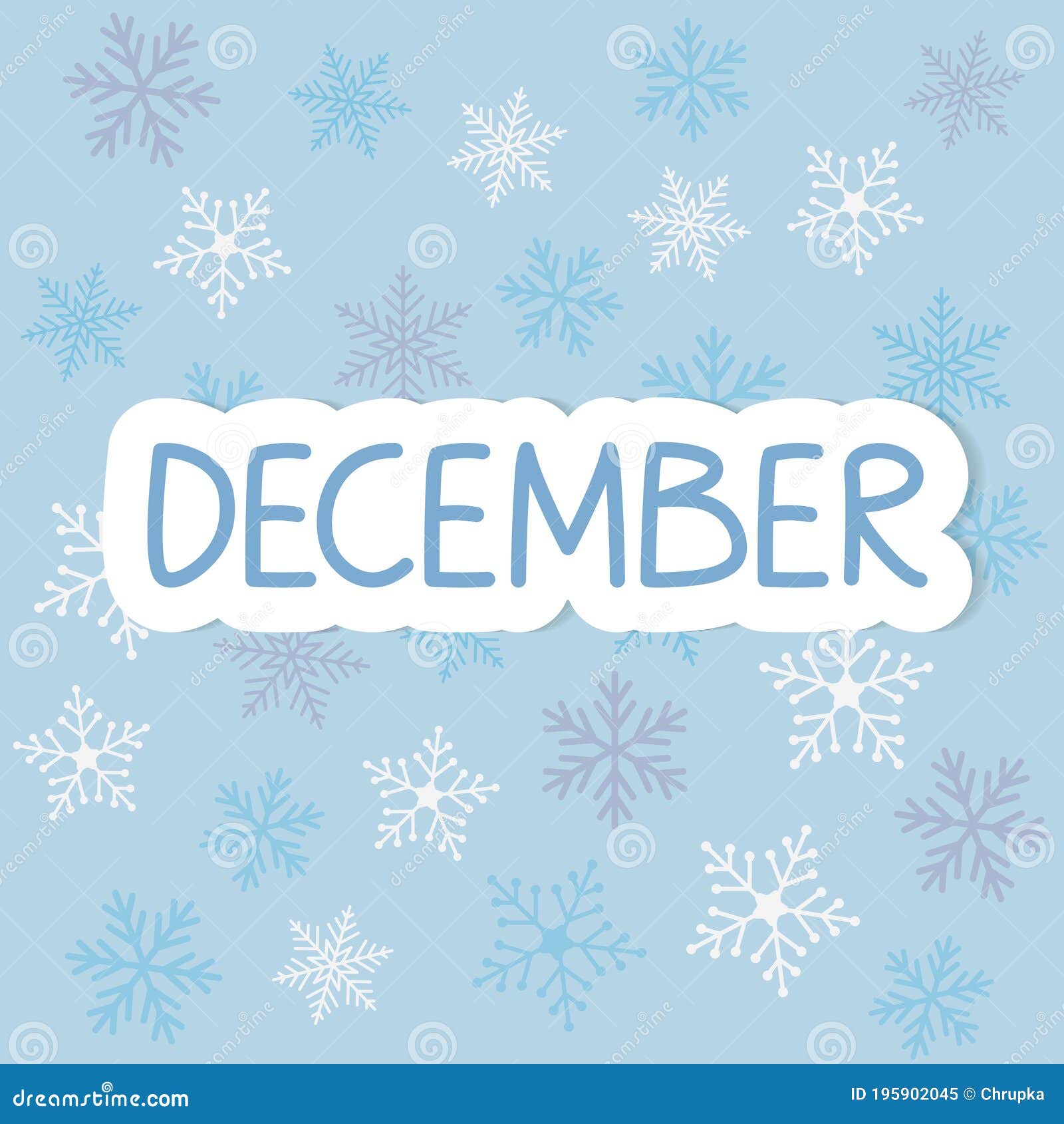 December Month Concept and Snowflake Pattern Stock Vector ...