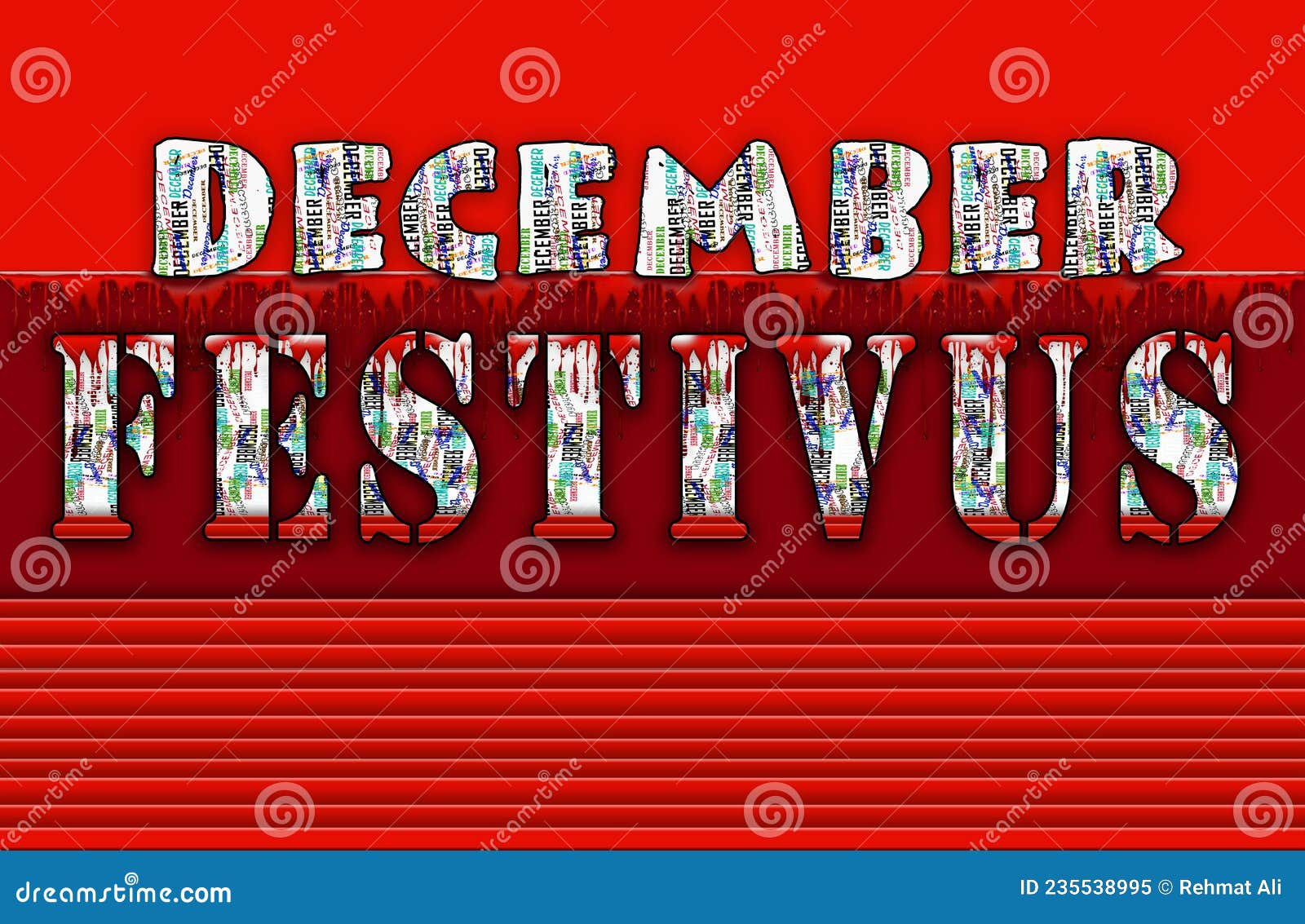 December Month , Festivus, Text Effect on Red Background Stock ...