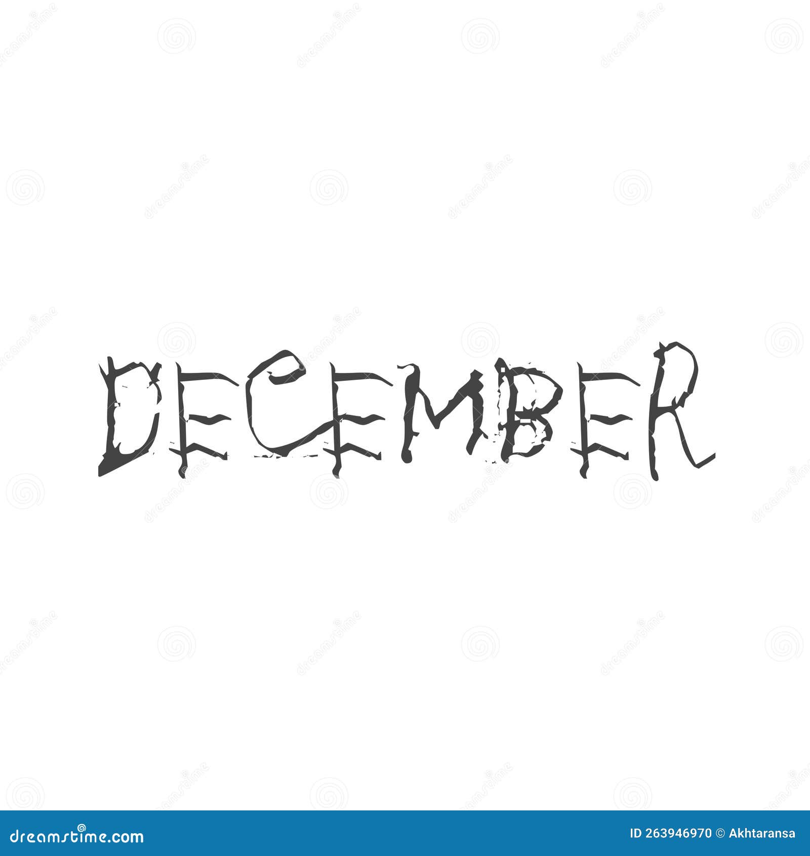 December Month Illustration on White Background. Stock Illustration ...