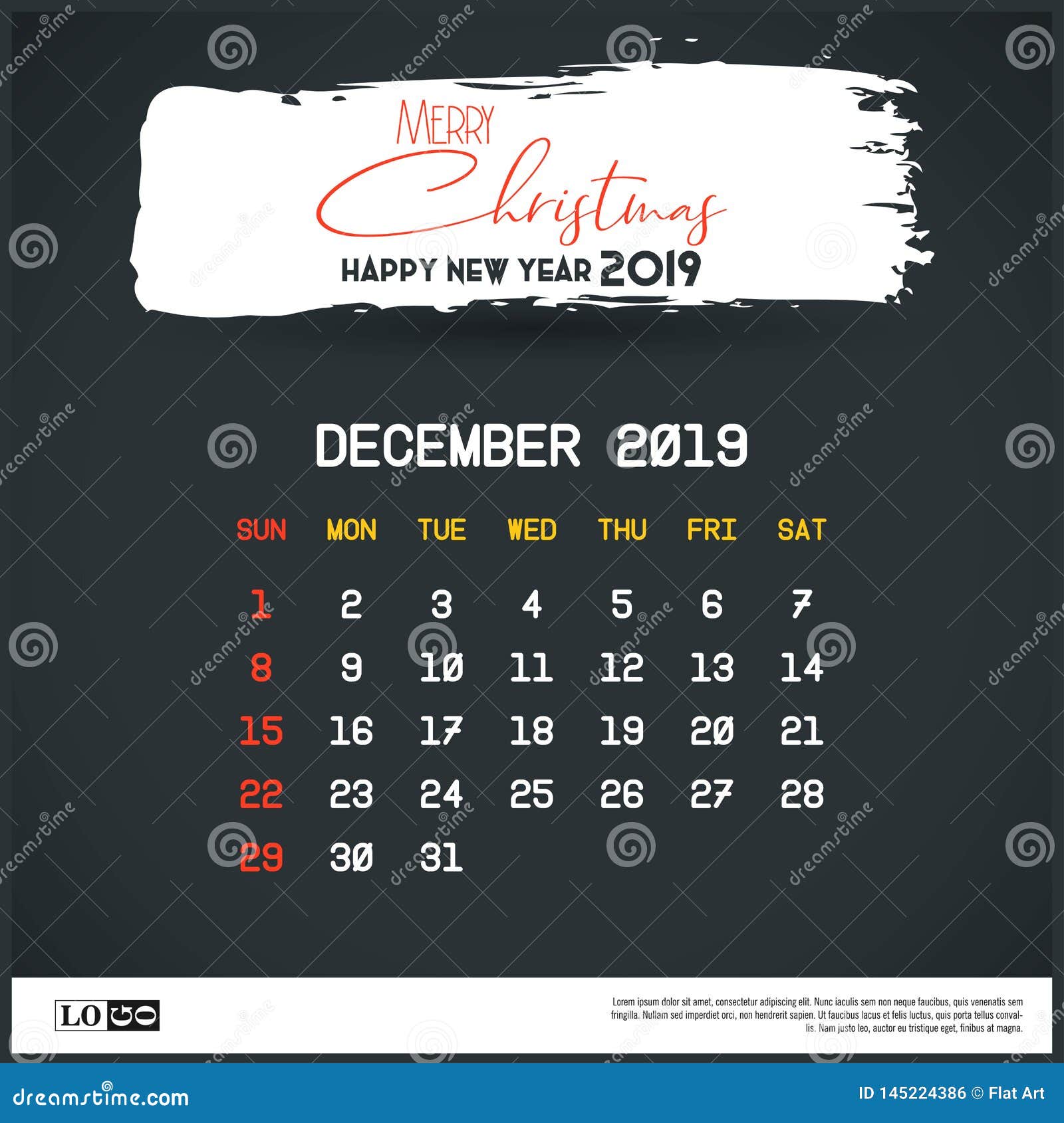 December Calendar Header