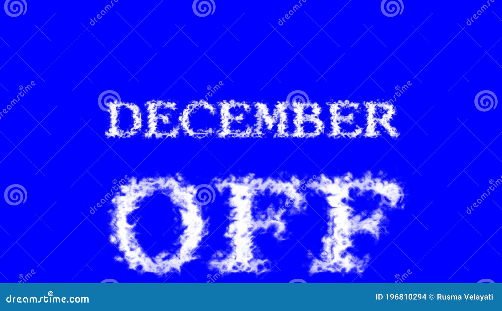 December Off Cloud Text Effect Blue Isolated Background Stock ...