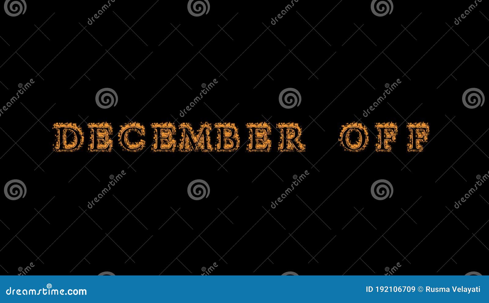 December Off Fire Text Effect Black Background Stock Illustration ...