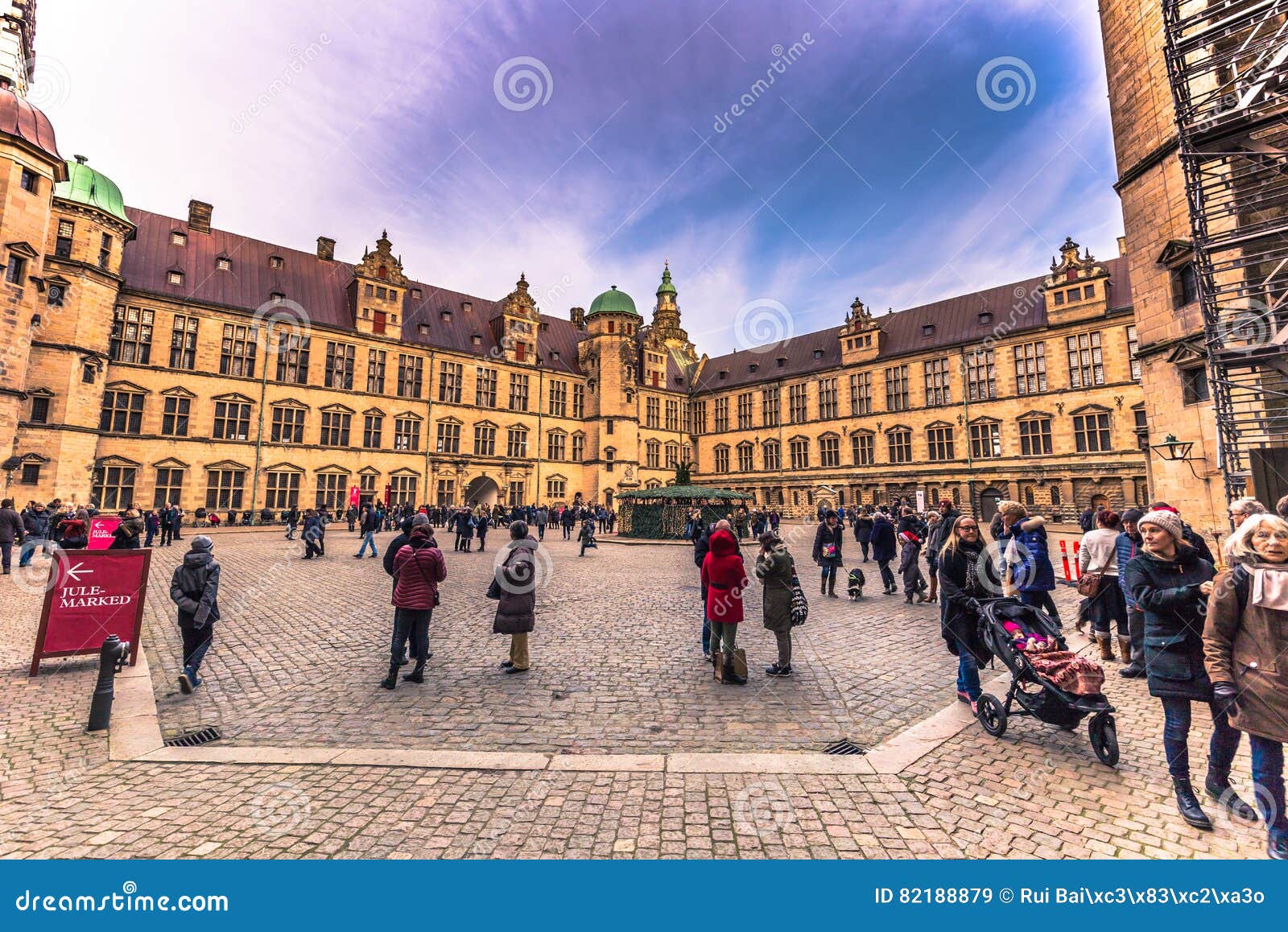 December 03, 2016: People at the Courtyard of Kronborg Castle, D ...