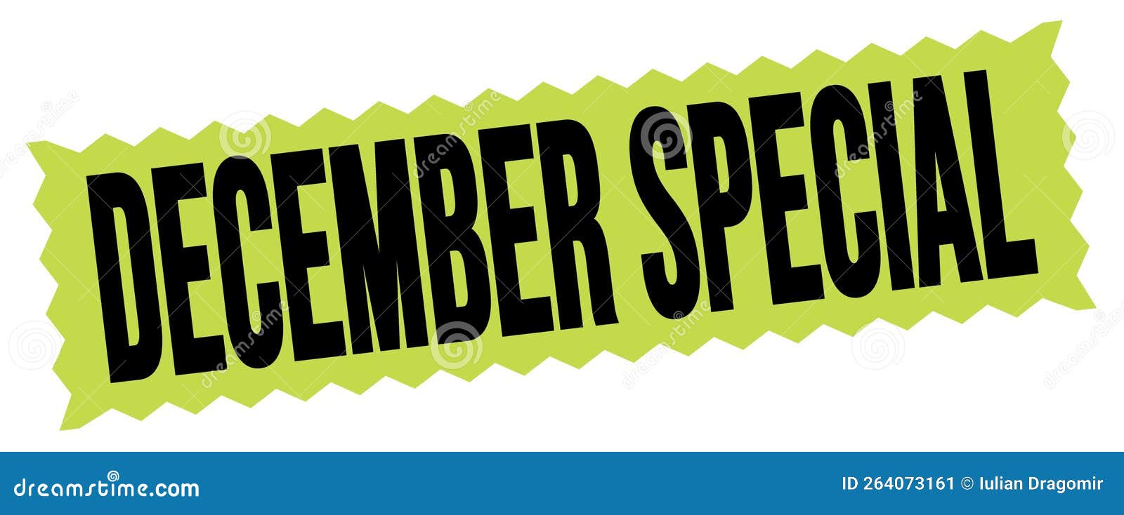 DECEMBER SPECIAL Text Written on Green-black Zig-zag Stamp Stock ...