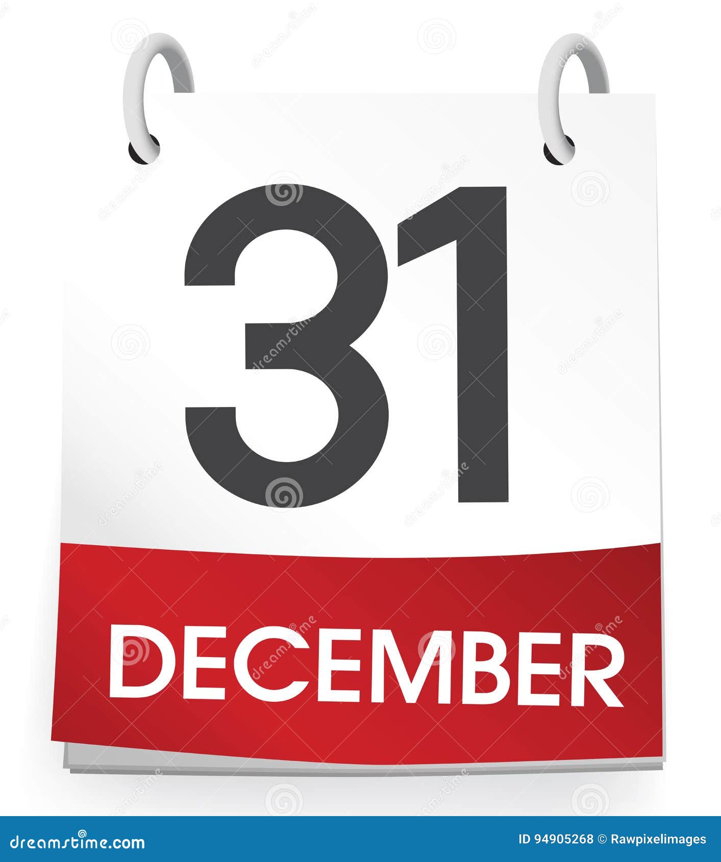 December 31st Calendar Time Date Stock Illustration - Illustration of ...