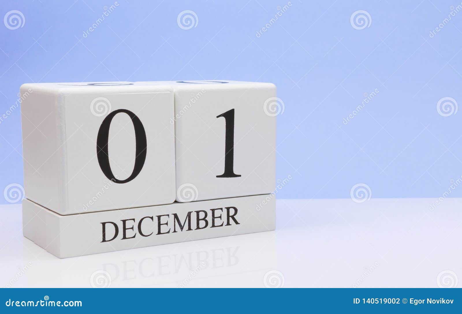 December 01st. Day 1 of Month, daily Calendar on White Table with ...